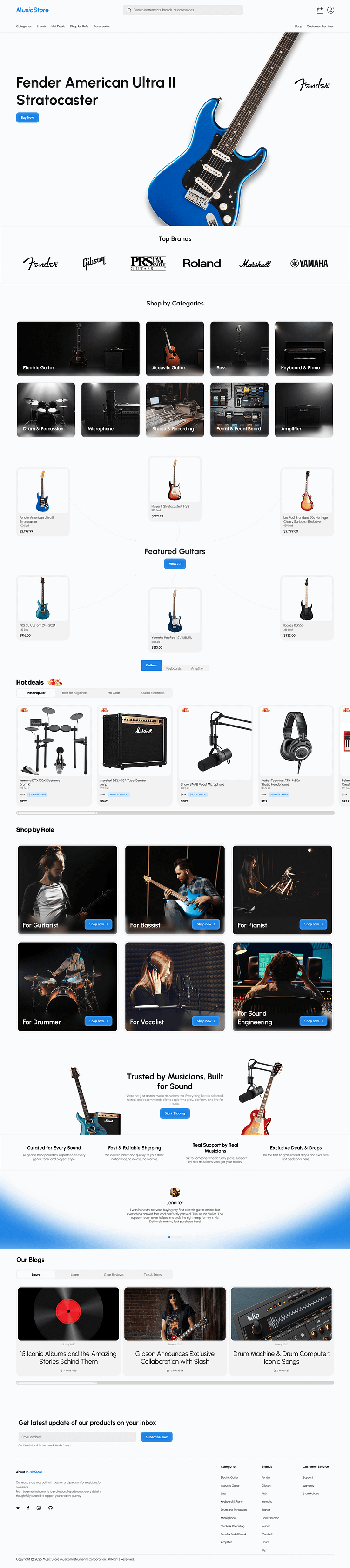 Music Store - Landing Page by Moses UI Design on Dribbble
