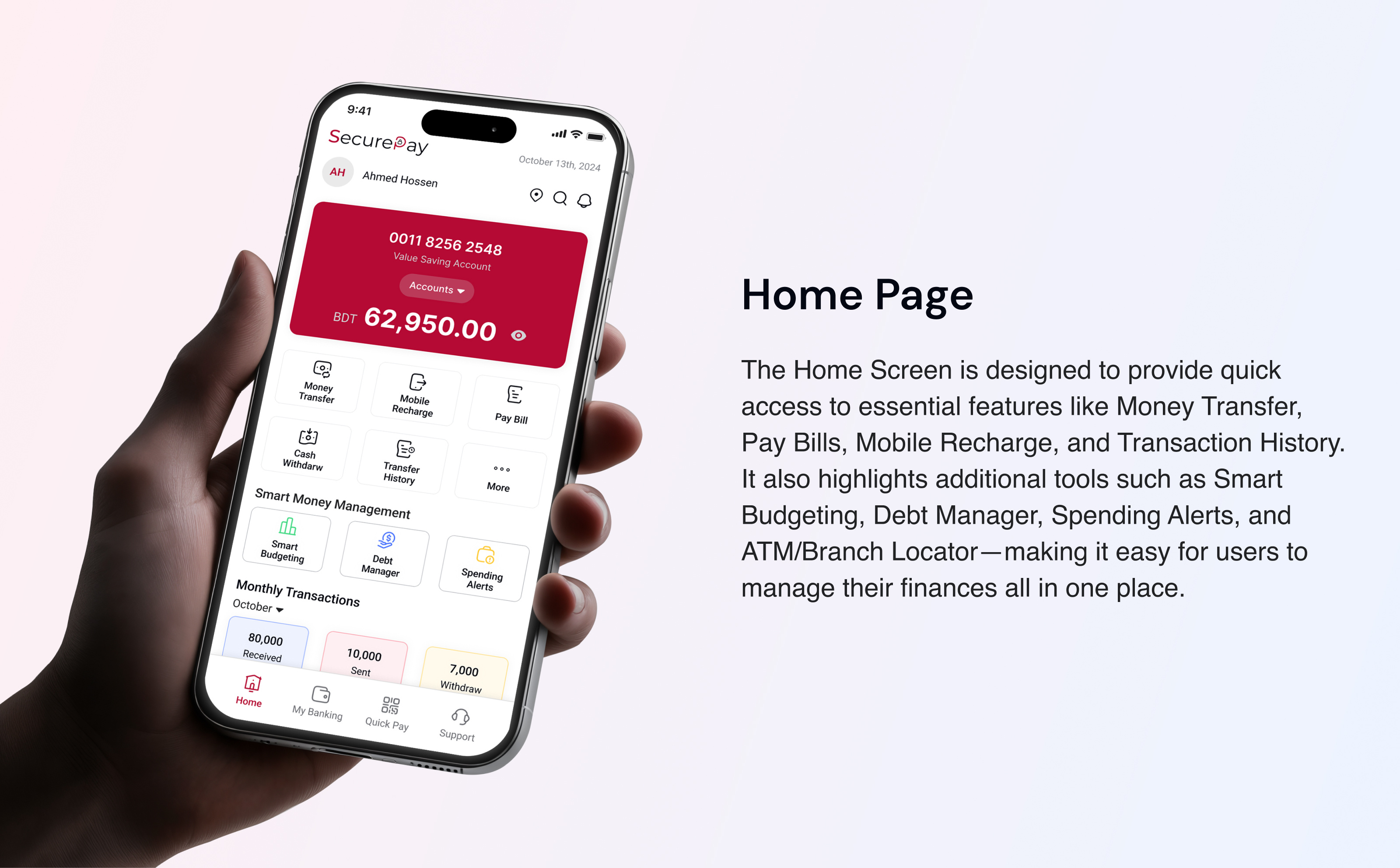Securepay - Smarter Mobile Banking App by Md. Rabiul Islam on Dribbble