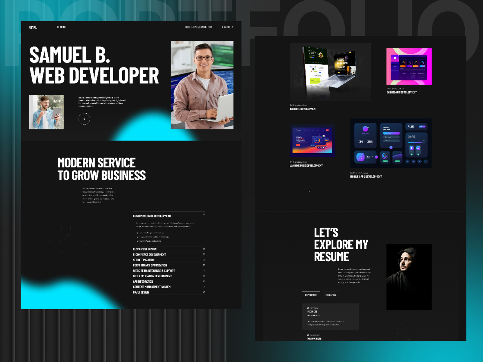Personal Portfolio Website UI Template by Masud ~ UI/UX Designer for Interfacly on Dribbble