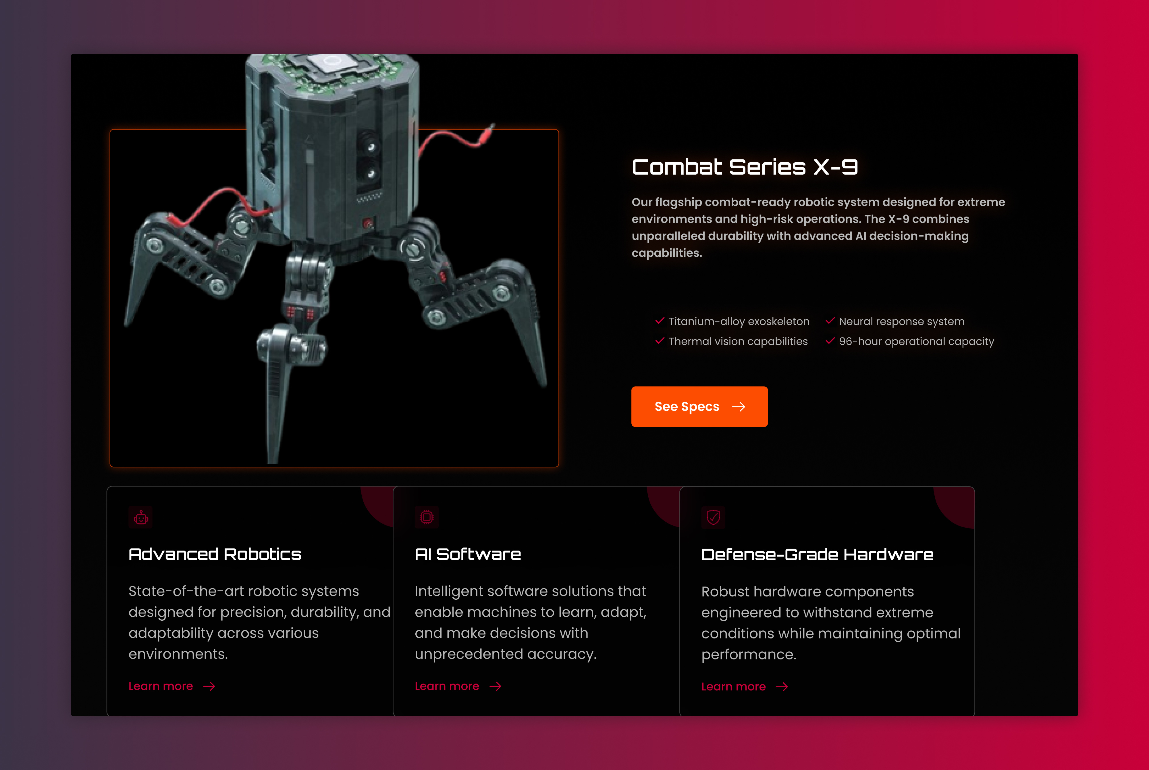 UI Design for Velocitus: Advanced Robotics & AI by Mujahidun Mahid on ...