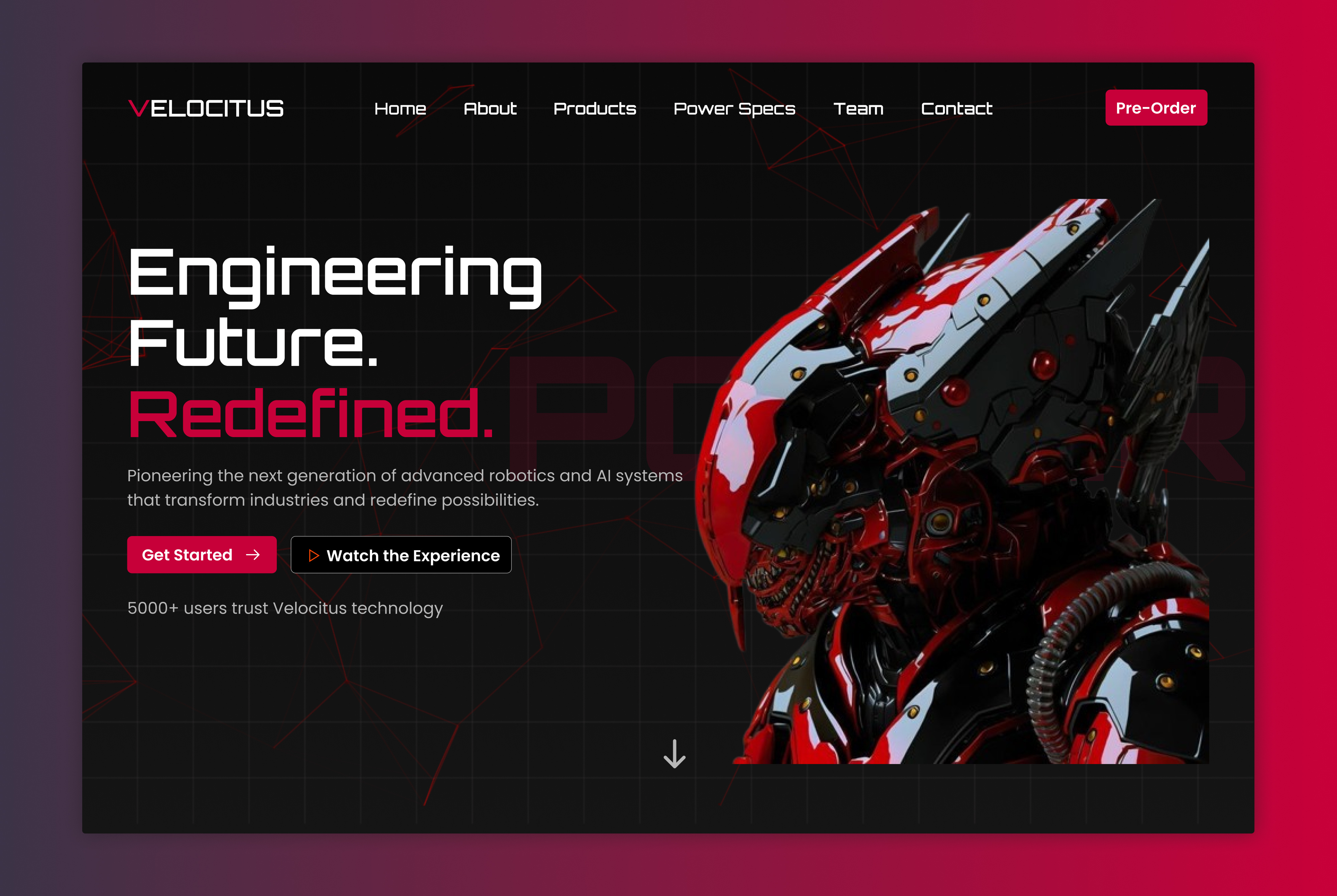 UI Design for Velocitus: Advanced Robotics & AI by Mujahidun Mahid on ...