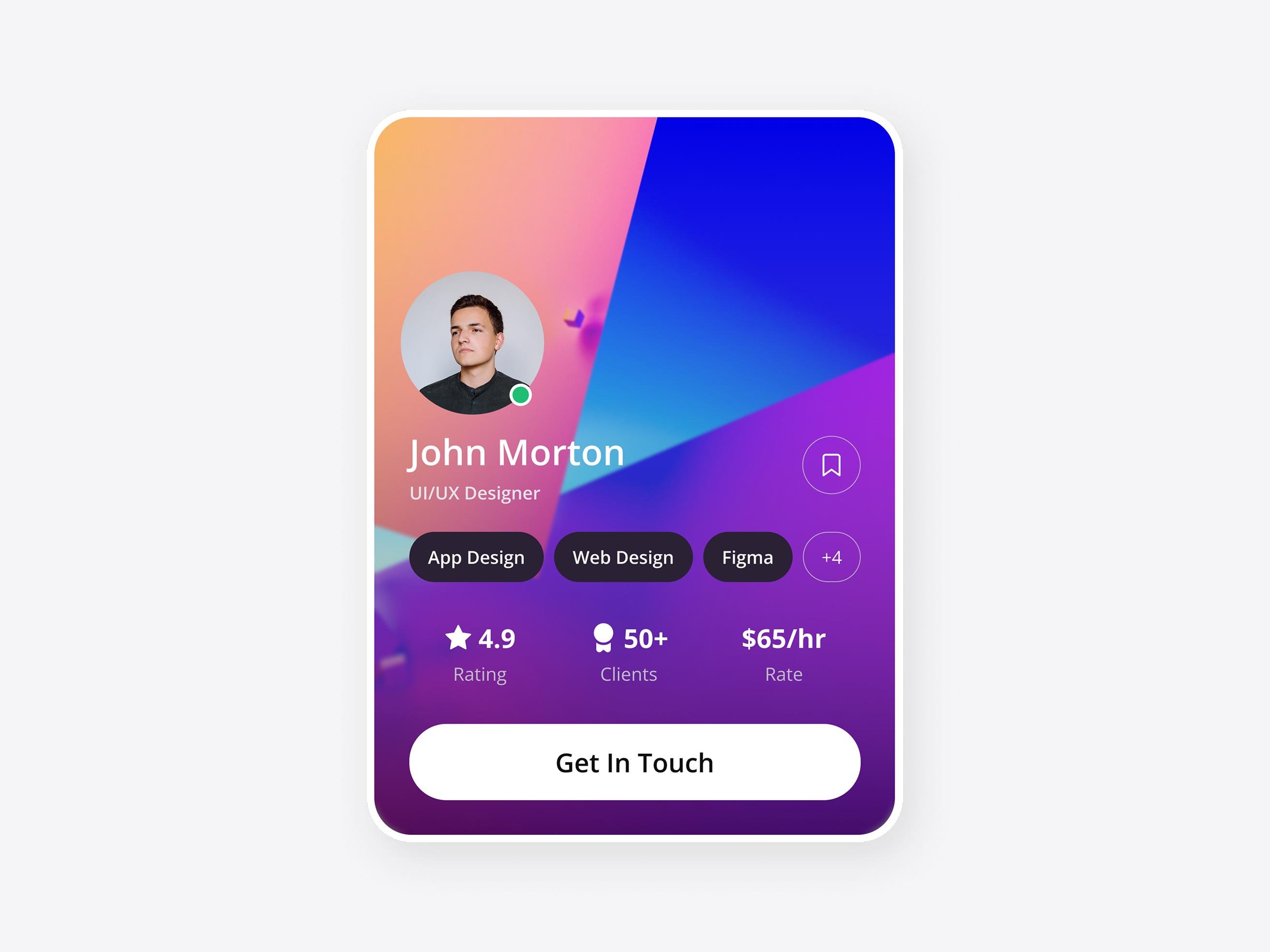 Profile Card by Anna Zhou on Dribbble