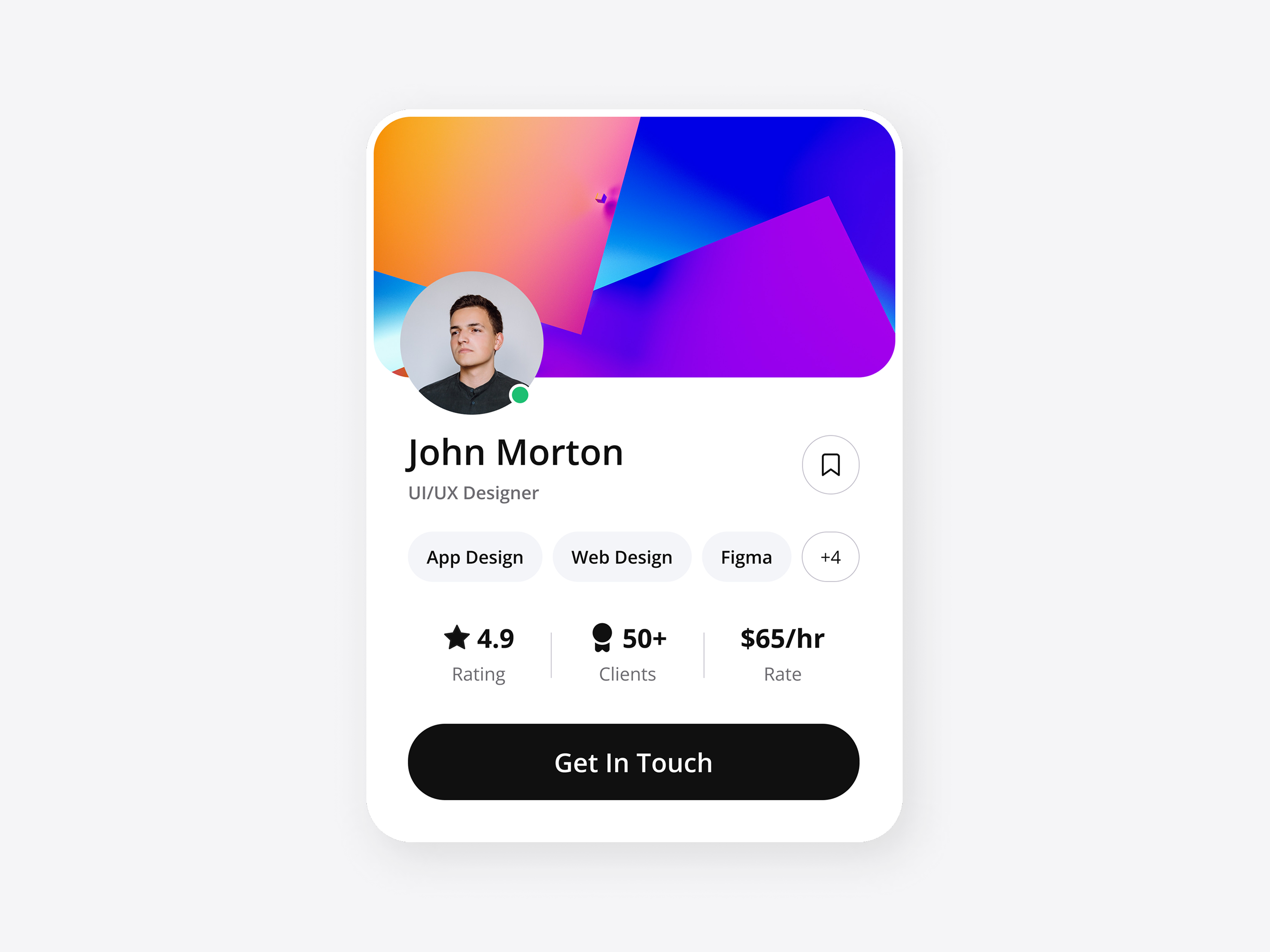 Profile Card by Anna Zhou on Dribbble