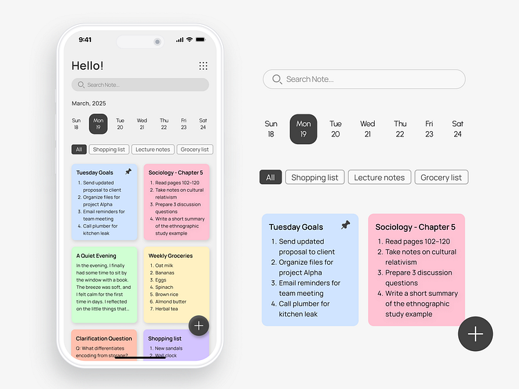 Simple note taking app by Sadia Mahmud on Dribbble