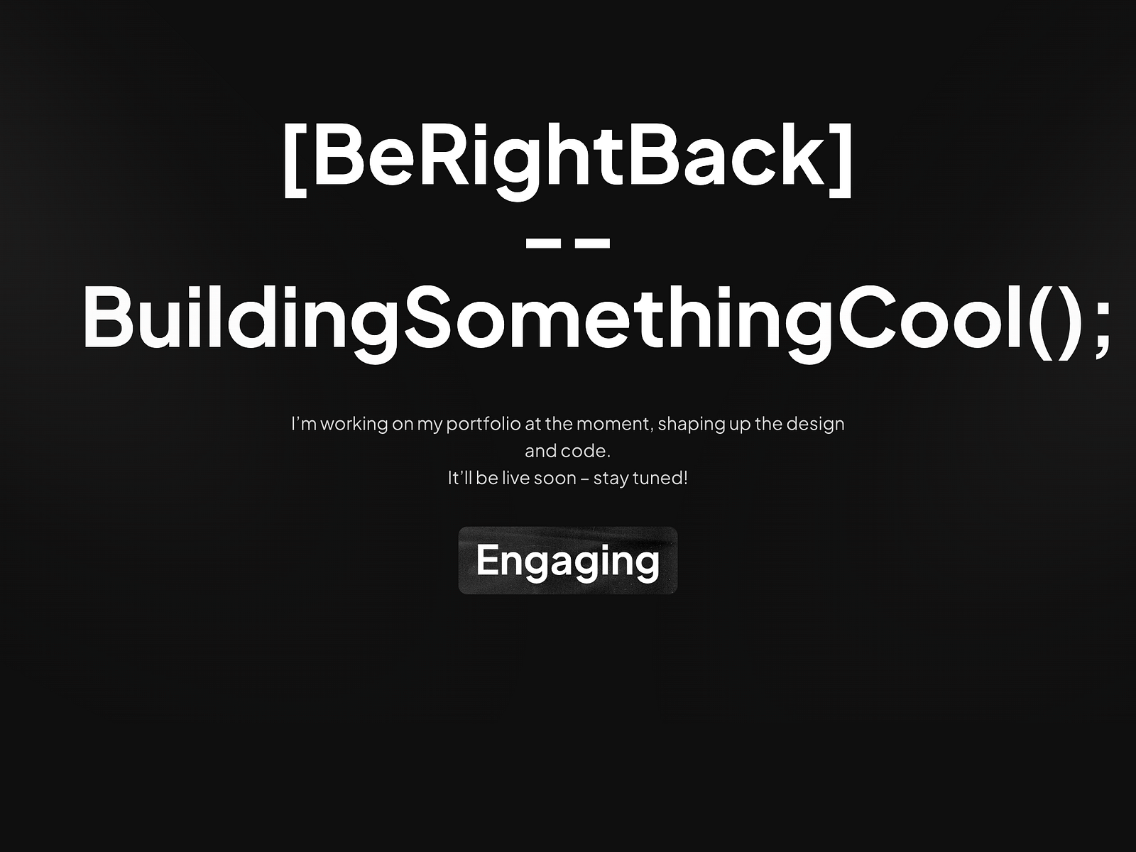 Developer portfolio Under Construction UI by Elkin Mendoza on Dribbble