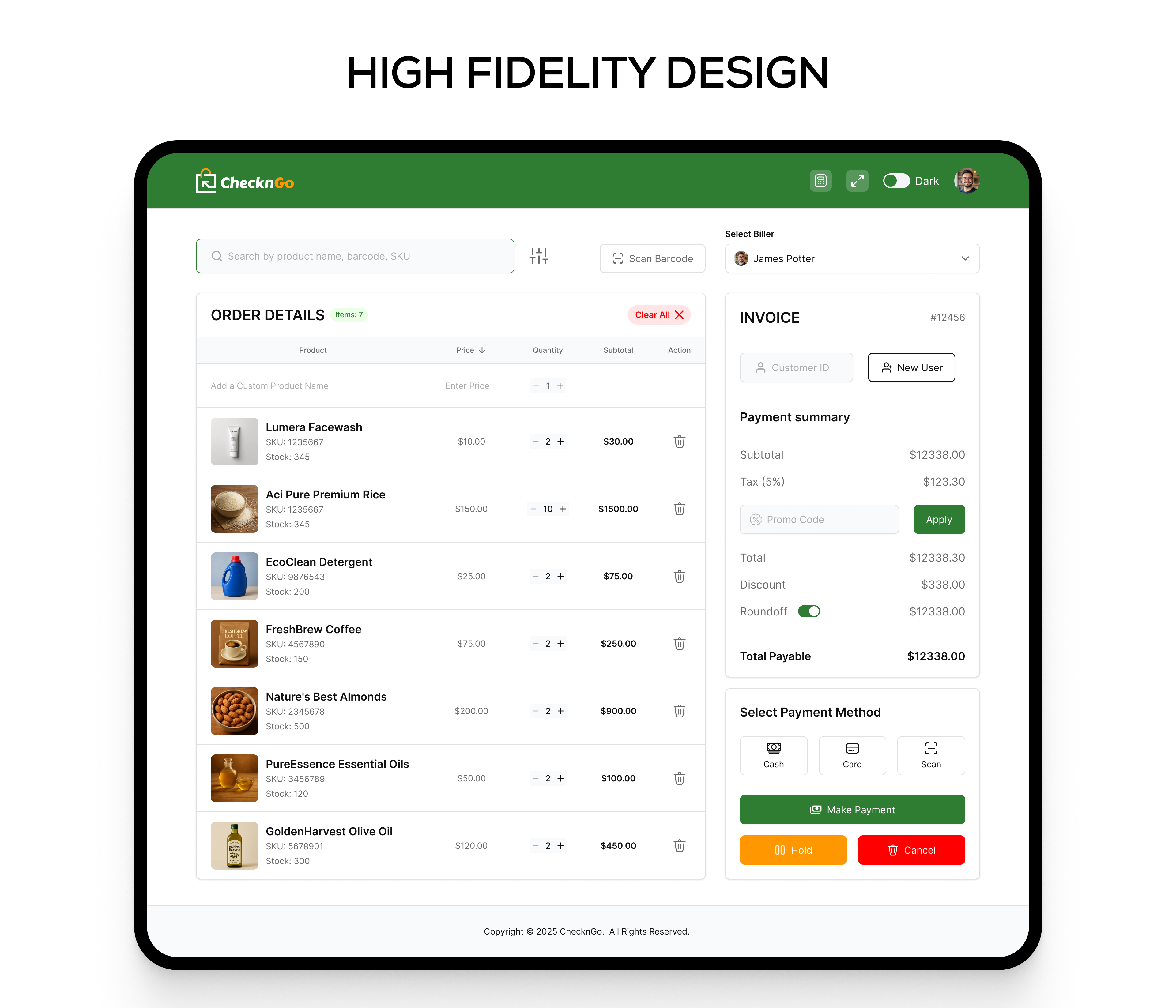 Point of Sale (POS) Checkout Page for Stores by Sabbir Hossain Abir on Dribbble
