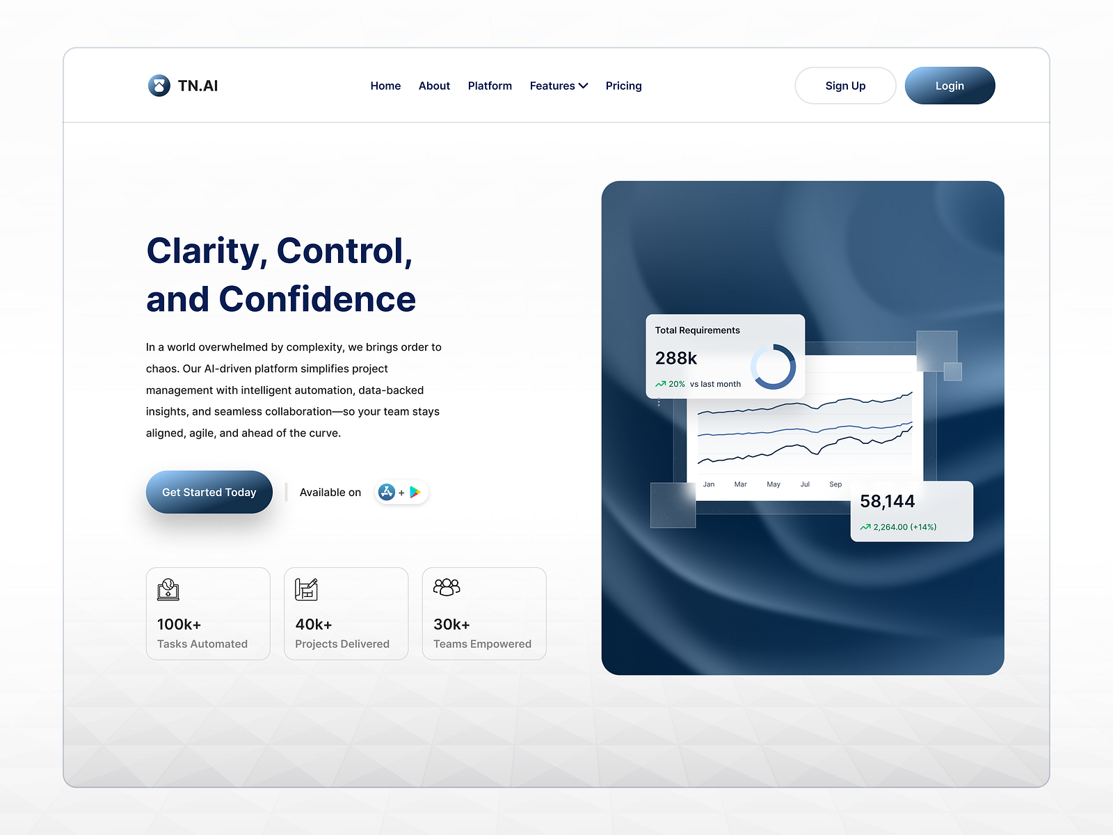 AI Project Management - Hero UI by DevDock on Dribbble