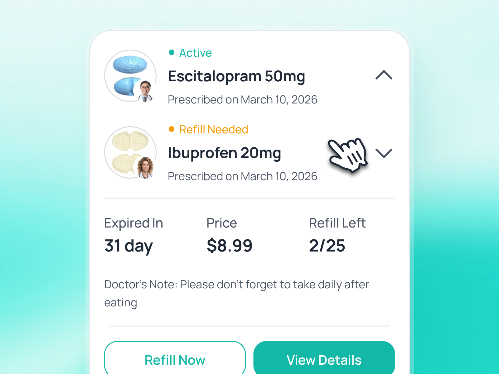 nightingale v2: E-Prescription Status Card UI Pattern by strangehelix ...