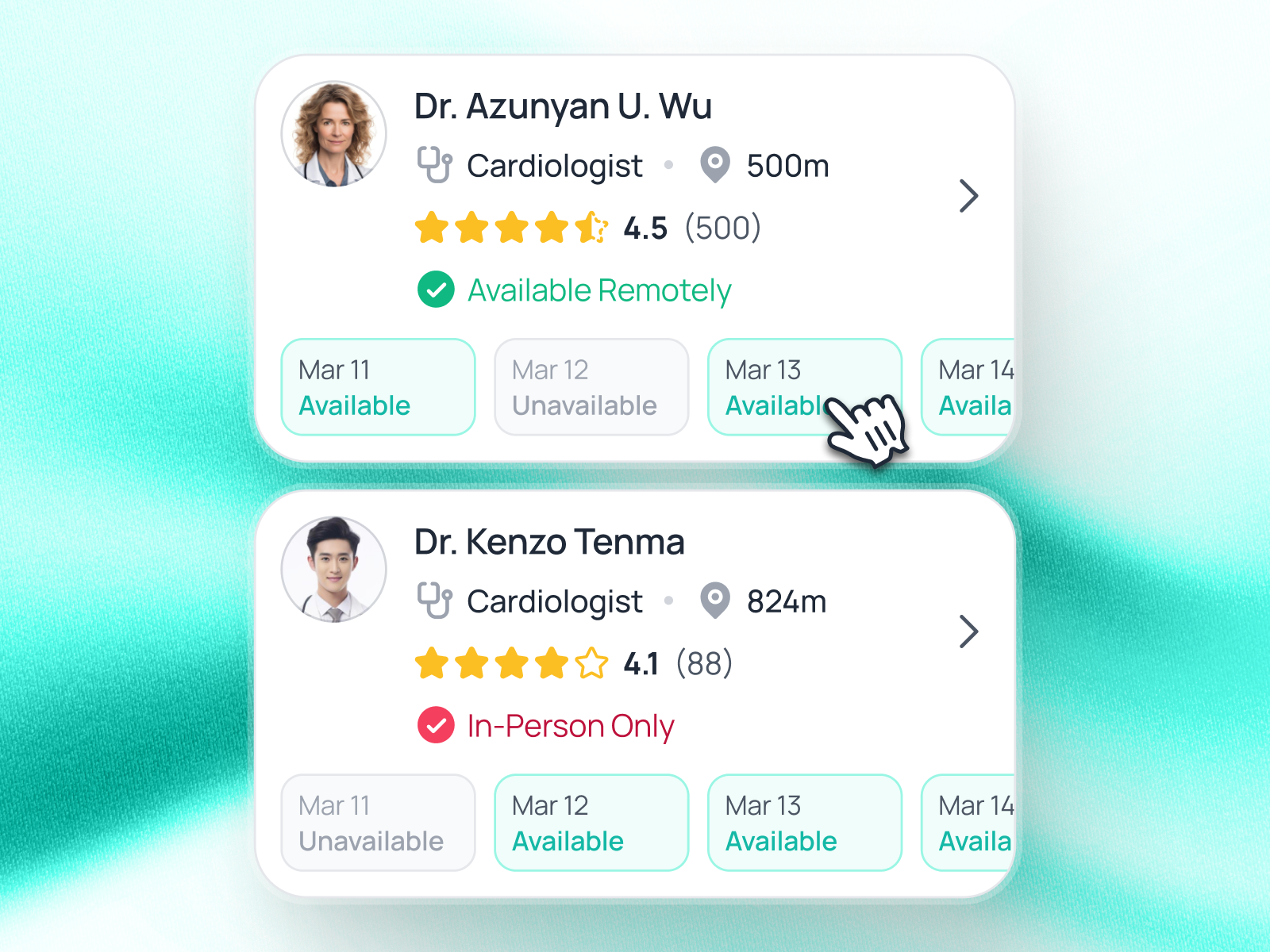 nightingale v2: Upcoming Consultation/Appointment Card UI by ...