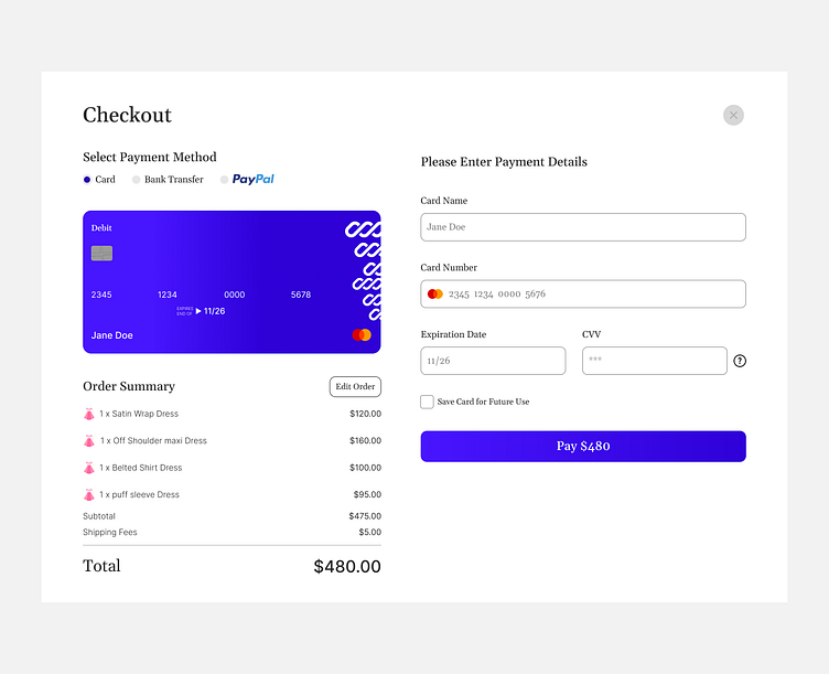 Credit Card Checkout Form by Victoria Emmanuel on Dribbble