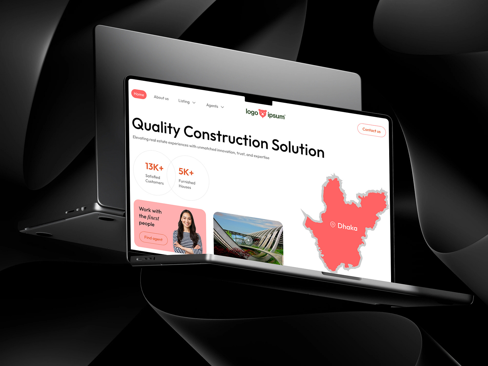 Modern Construction Landing Page – Clean & Minimal UI by Ahanaf Akif on ...