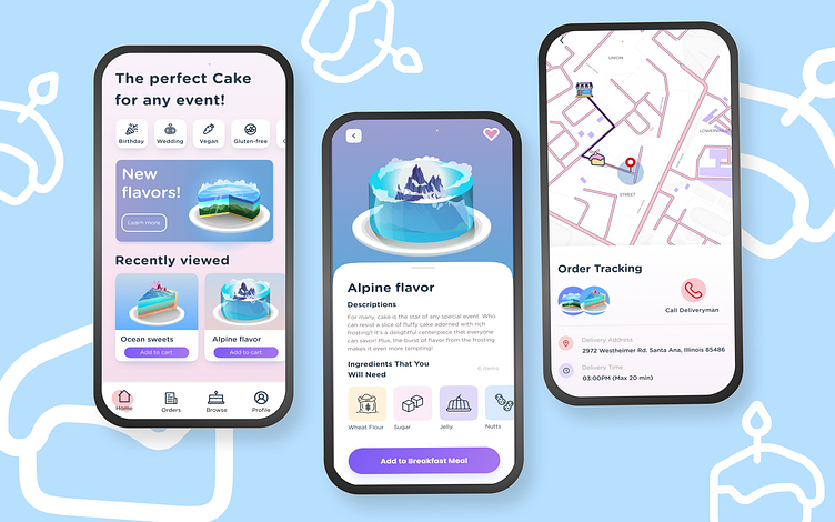 Not just cake ( cake delivery app) by Vlada Savchenko on Dribbble