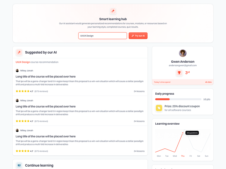 Skillsphere: E-Course Dashboard SaaS Web App - AI Search Result by ...
