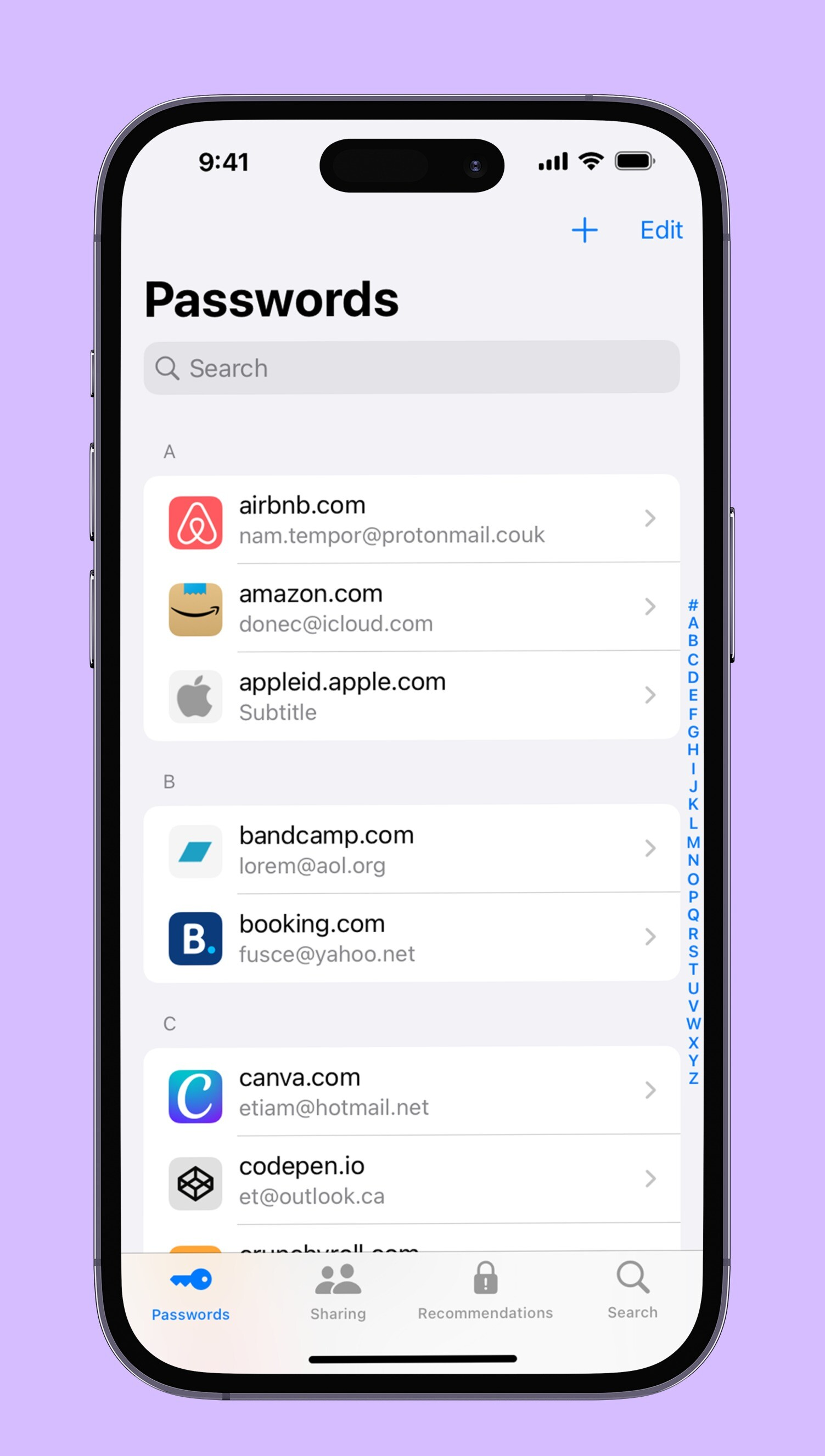 iOS Passwords app before it was cool by Johann Wahlmueller on Dribbble