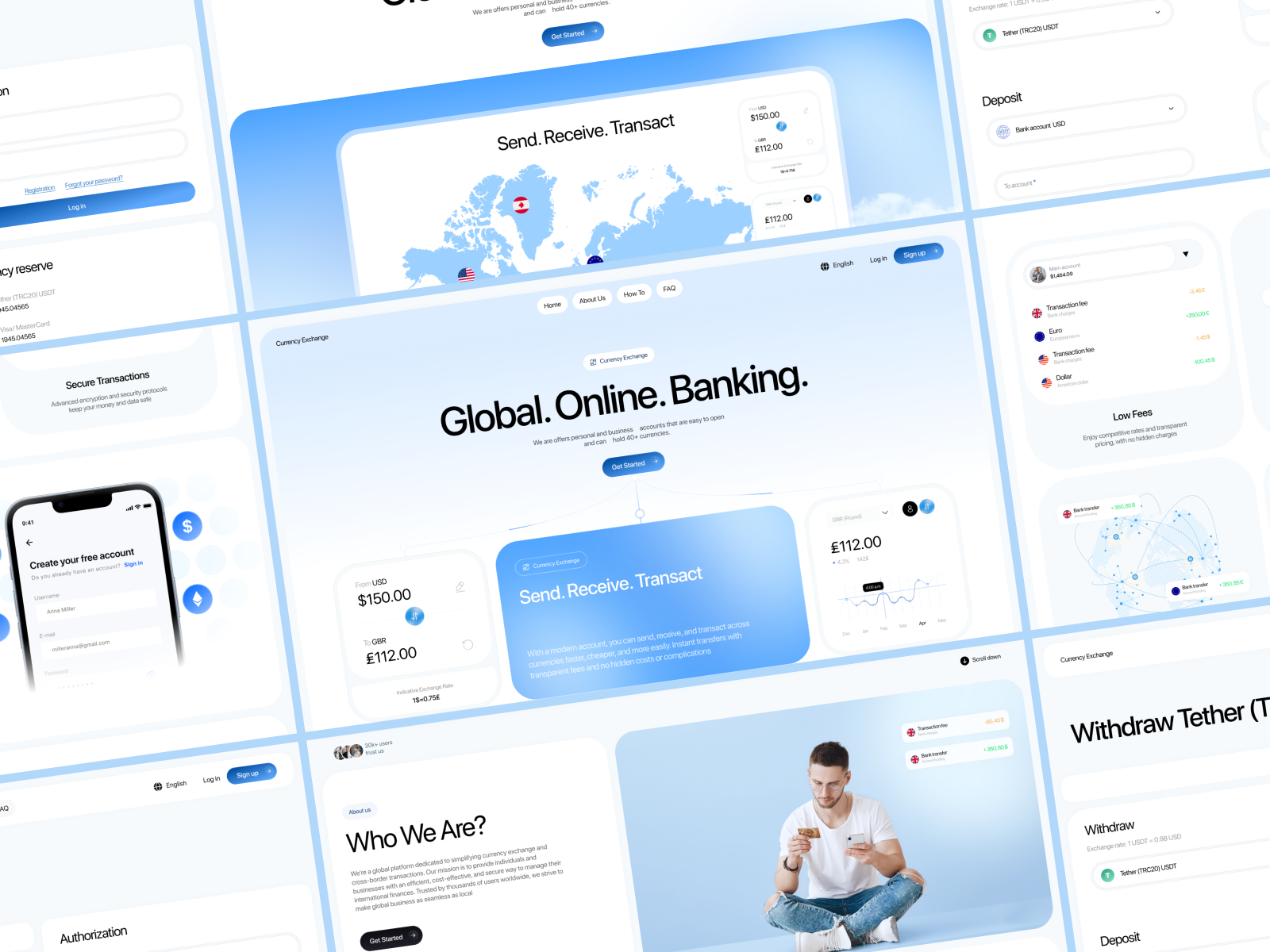 Digital Banking Website by Bogdan Falin for QClay on Dribbble