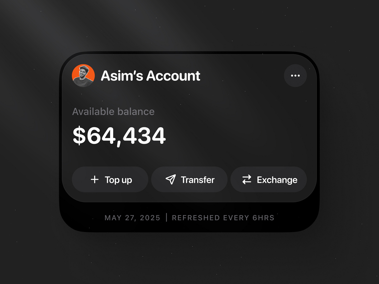 Minimal Account Balance Card – Finance App by Asim Antule on Dribbble