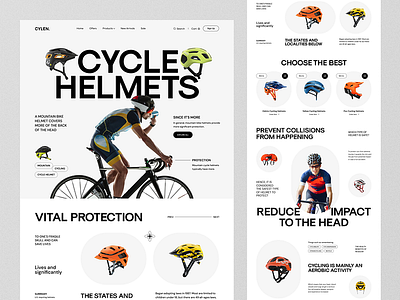 Cycle Helmets Website by Sathi on Dribbble