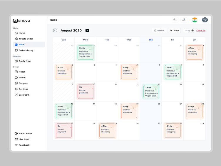 Smart Booking Calendar UI by Tushar vaghasiya on Dribbble