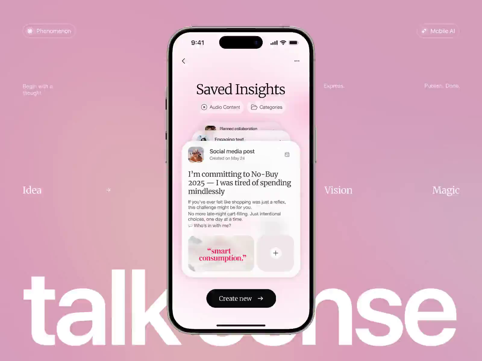 Talk Sense – Social Media Mobile App Design by Phenomenon Product for ...