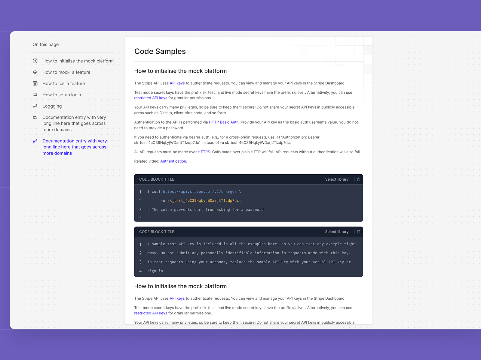 Documentation - Code samples by Dan Roman on Dribbble