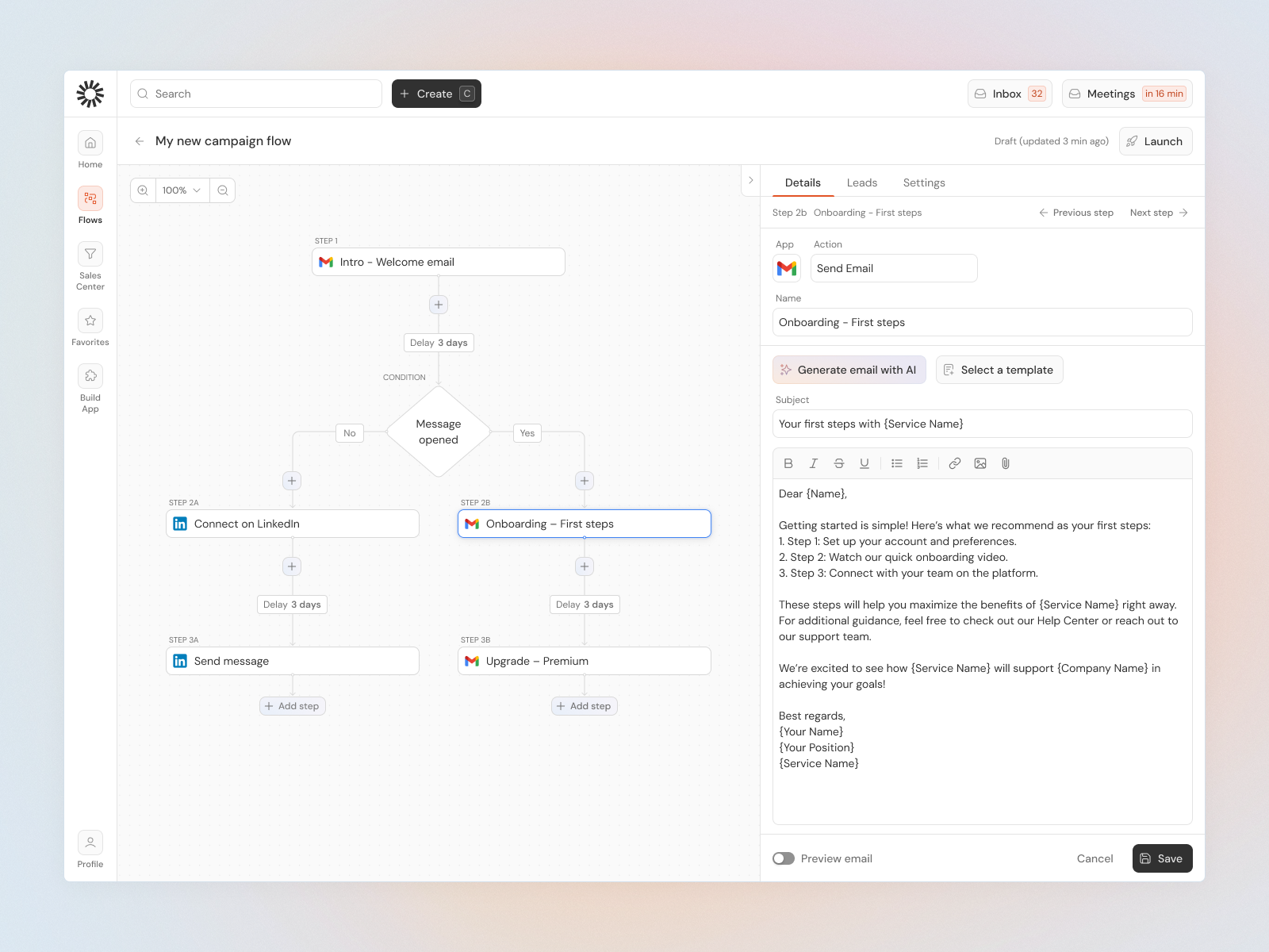 Flow Builder | Web App | Side bar | UI by Agata on Dribbble