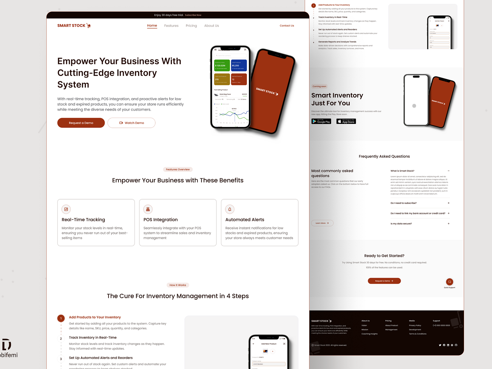 AI Inventory Website UI - Home page by Daramola Femi Oluwatobi on Dribbble