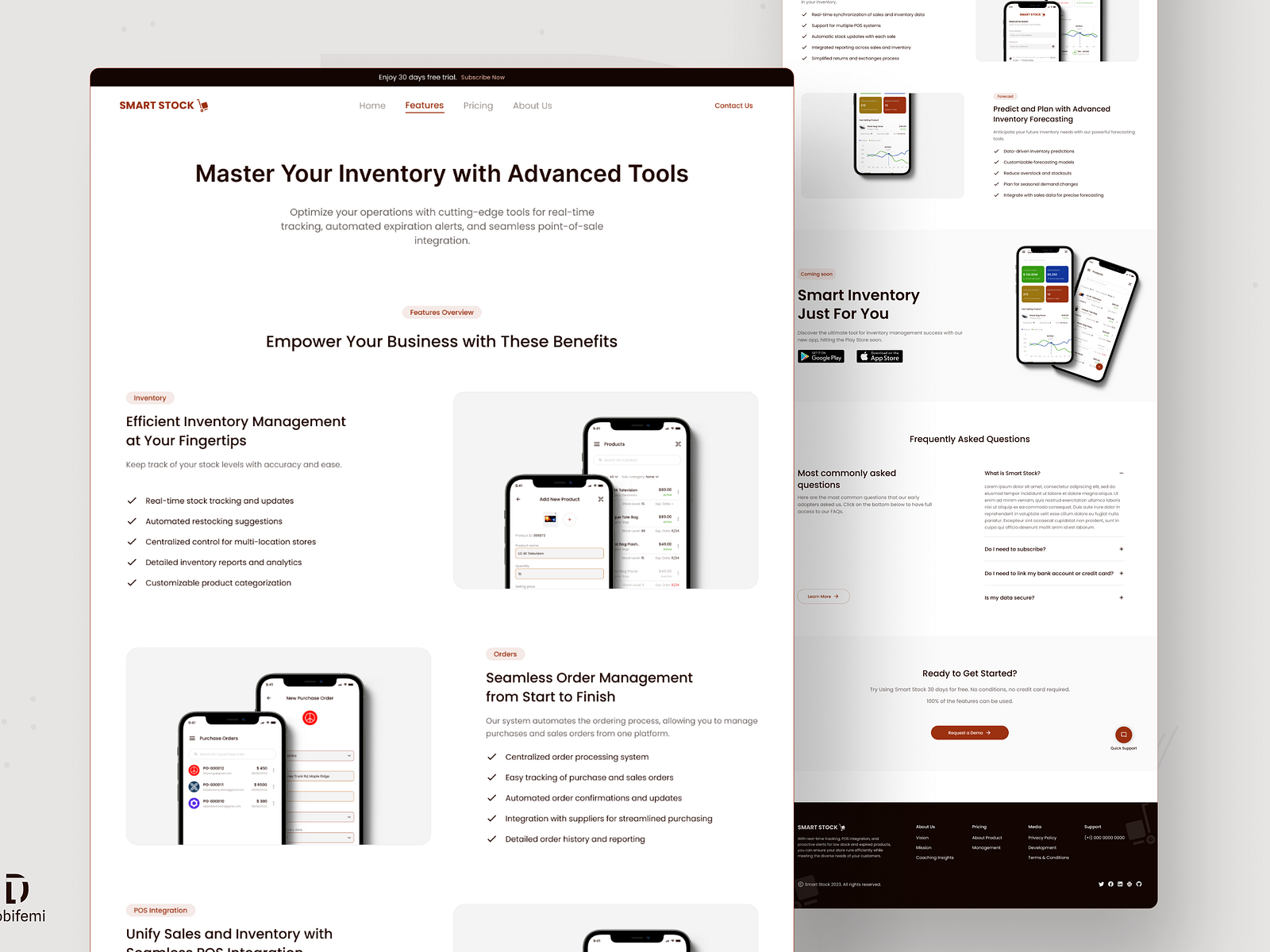 AI Inventory Website UI - Features Page by Daramola Femi Oluwatobi on ...