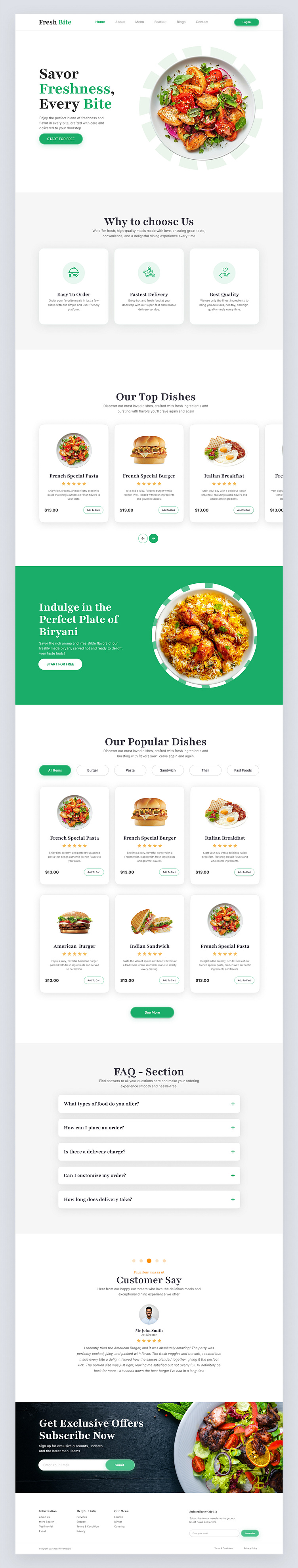 Food Website Design by Samir Das on Dribbble