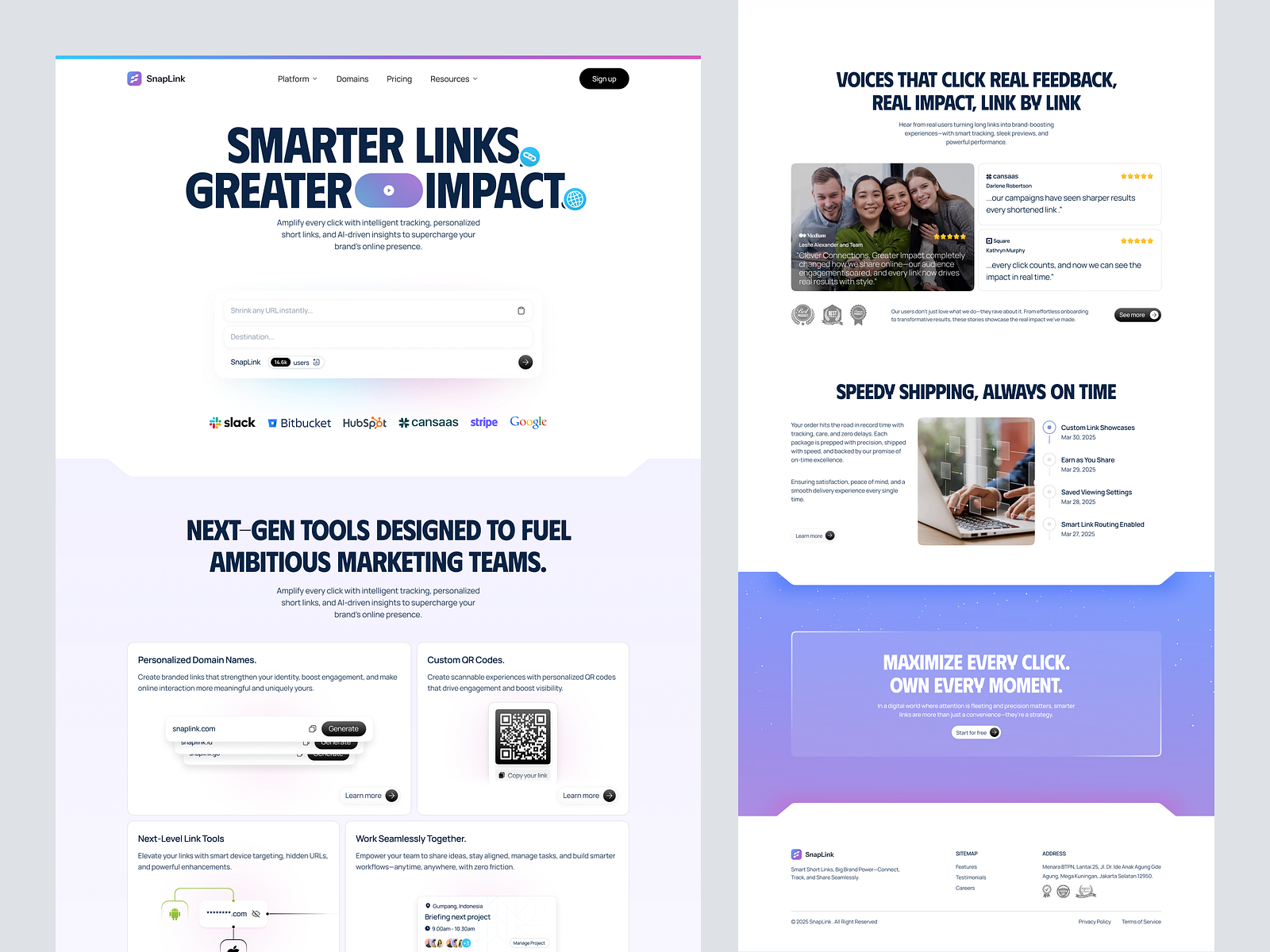 SnapLink - Marketing SaaS Landing Page by Product SAAS for Cansaas on ...