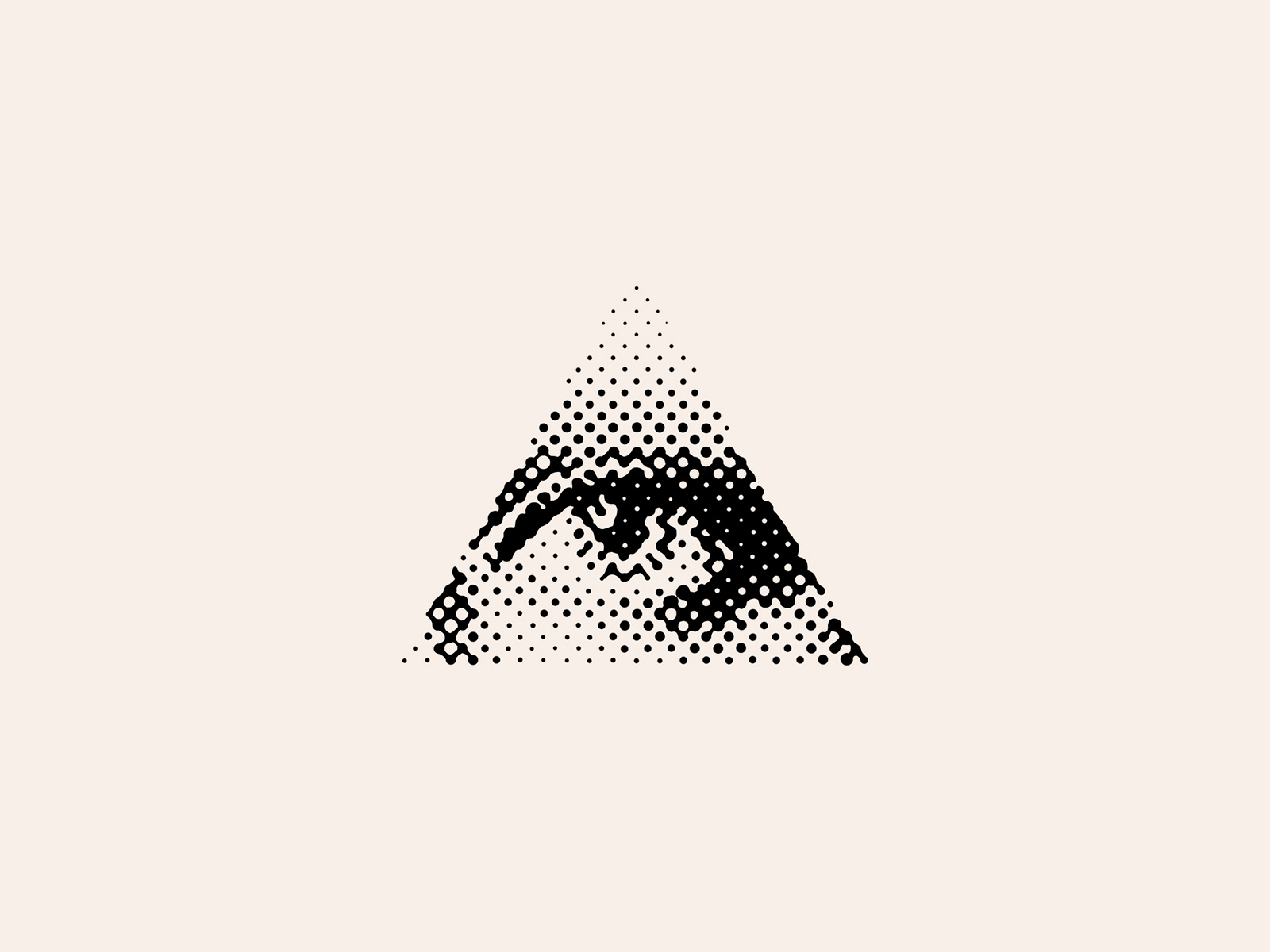 Halftone triangle with eye by Malina Cosmica on Dribbble