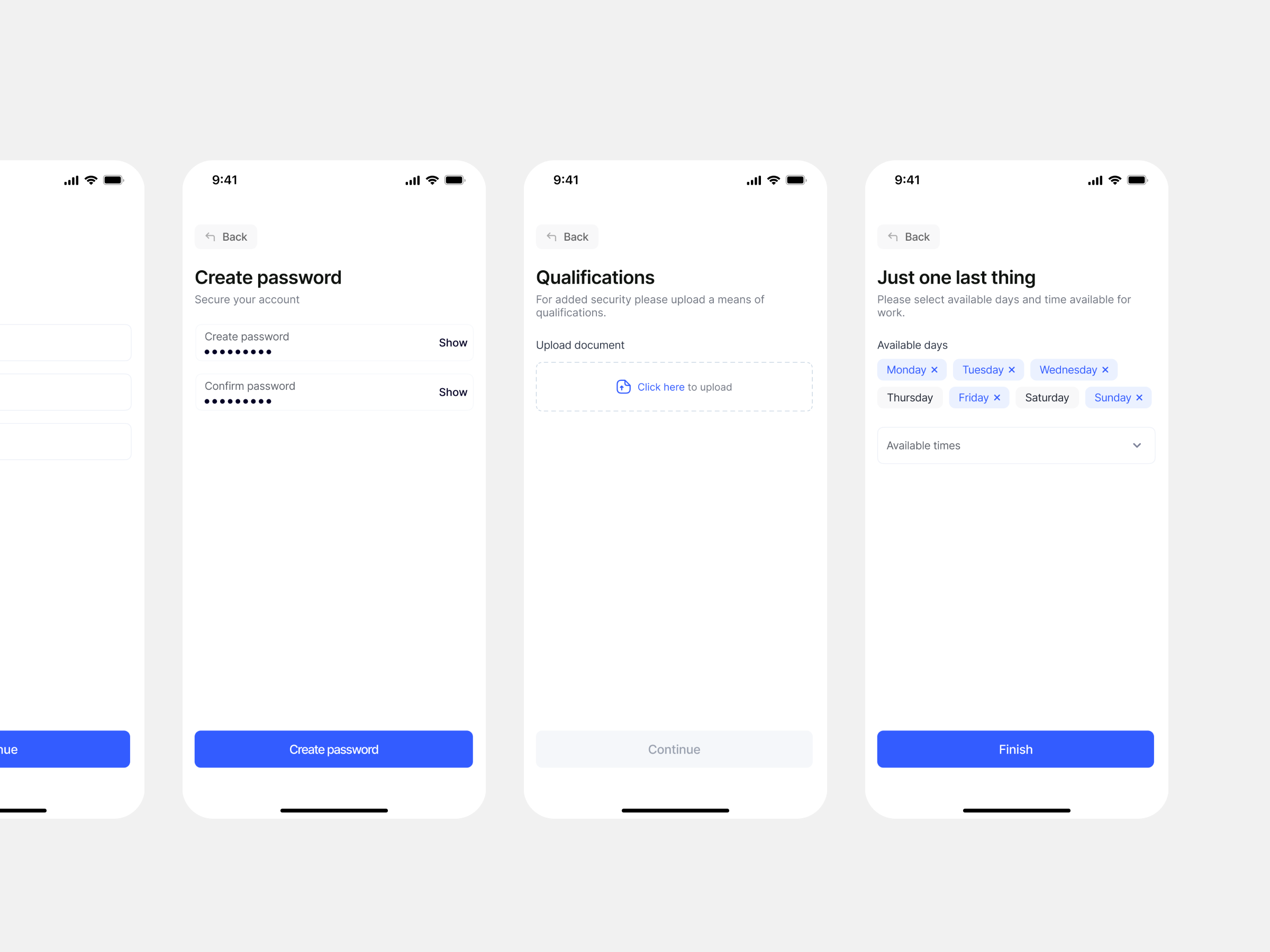 Onboarding Flow – Shift Management App for Careworkers by Emmanuel Abu ...