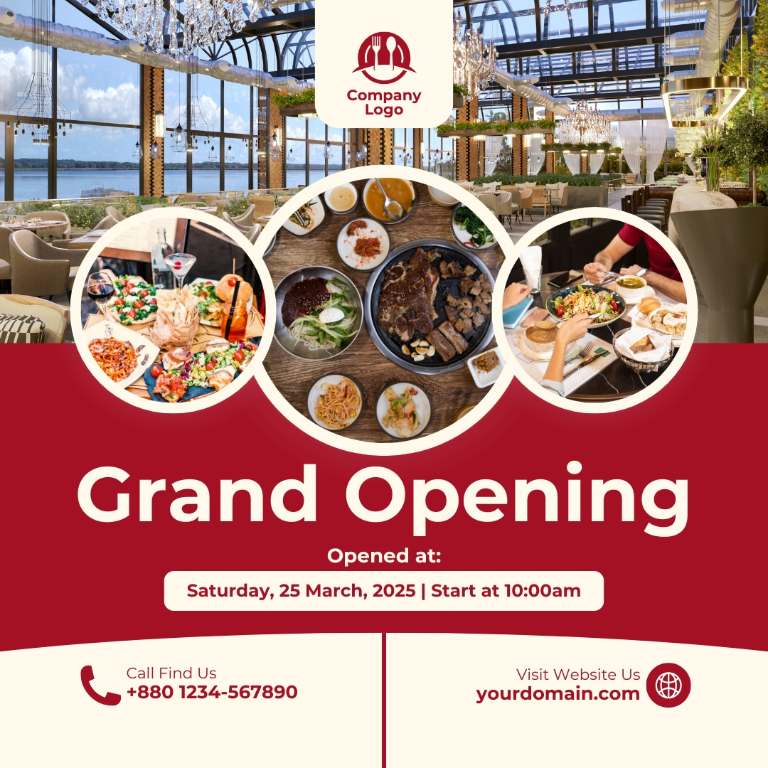 Modern Grand Opening Restaurant Social Media Post Design by Alim ...