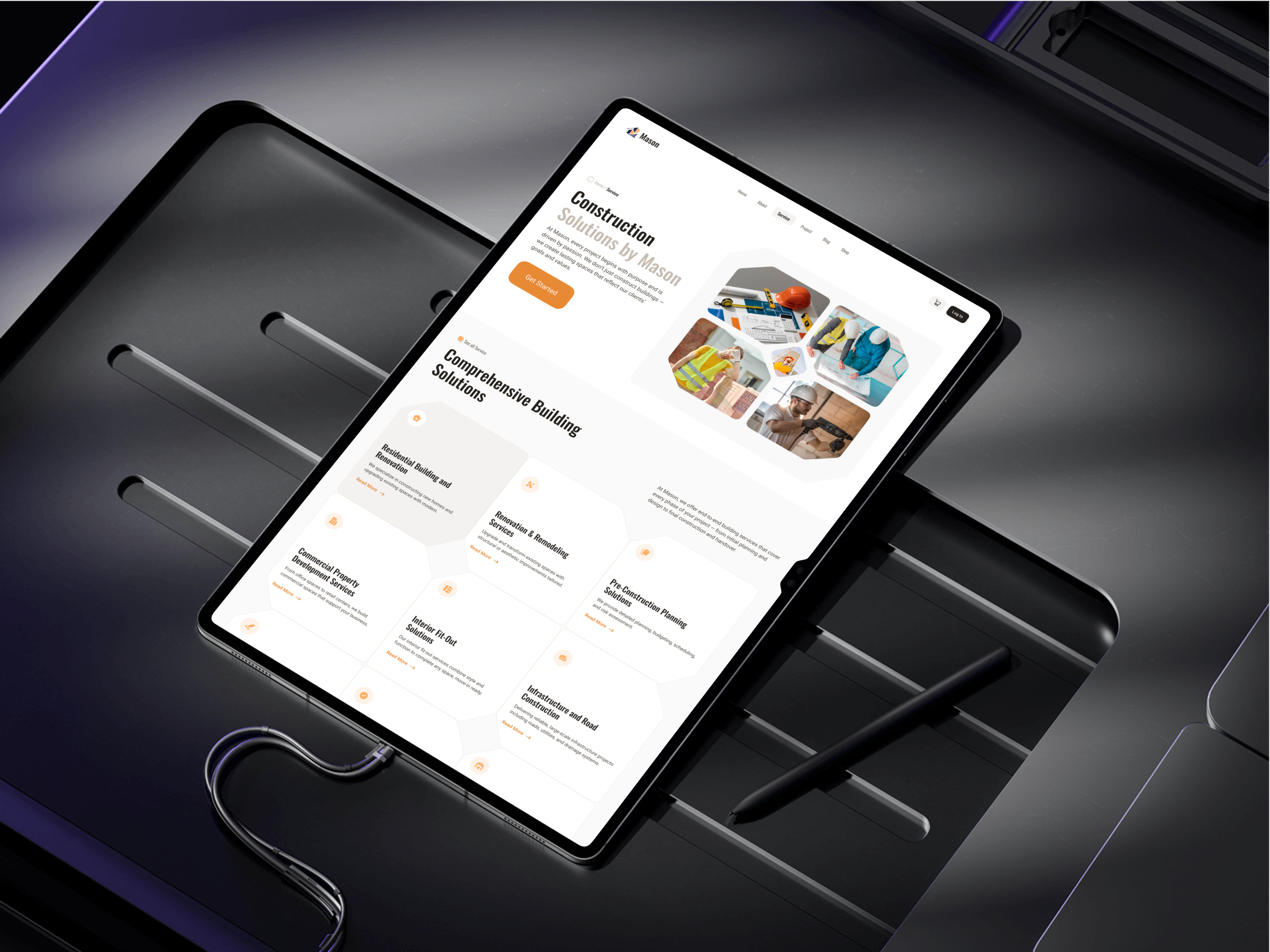 Responsive Construction Website Design – Service Page by ilias miah for Opndoo Studio on Dribbble