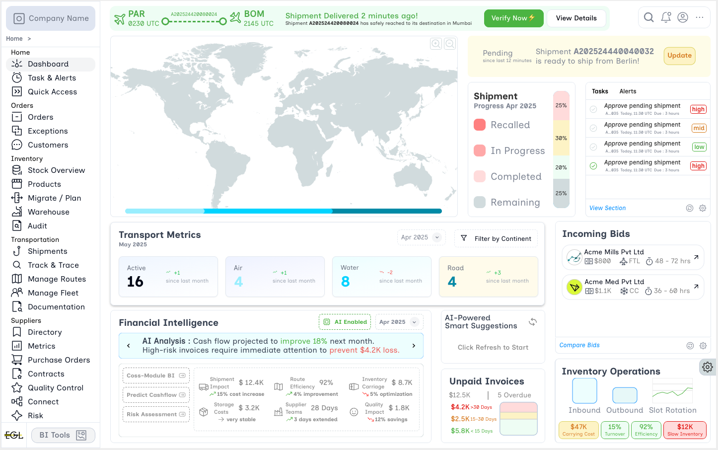 Logistics SaaS UI by Harsh Mehta on Dribbble