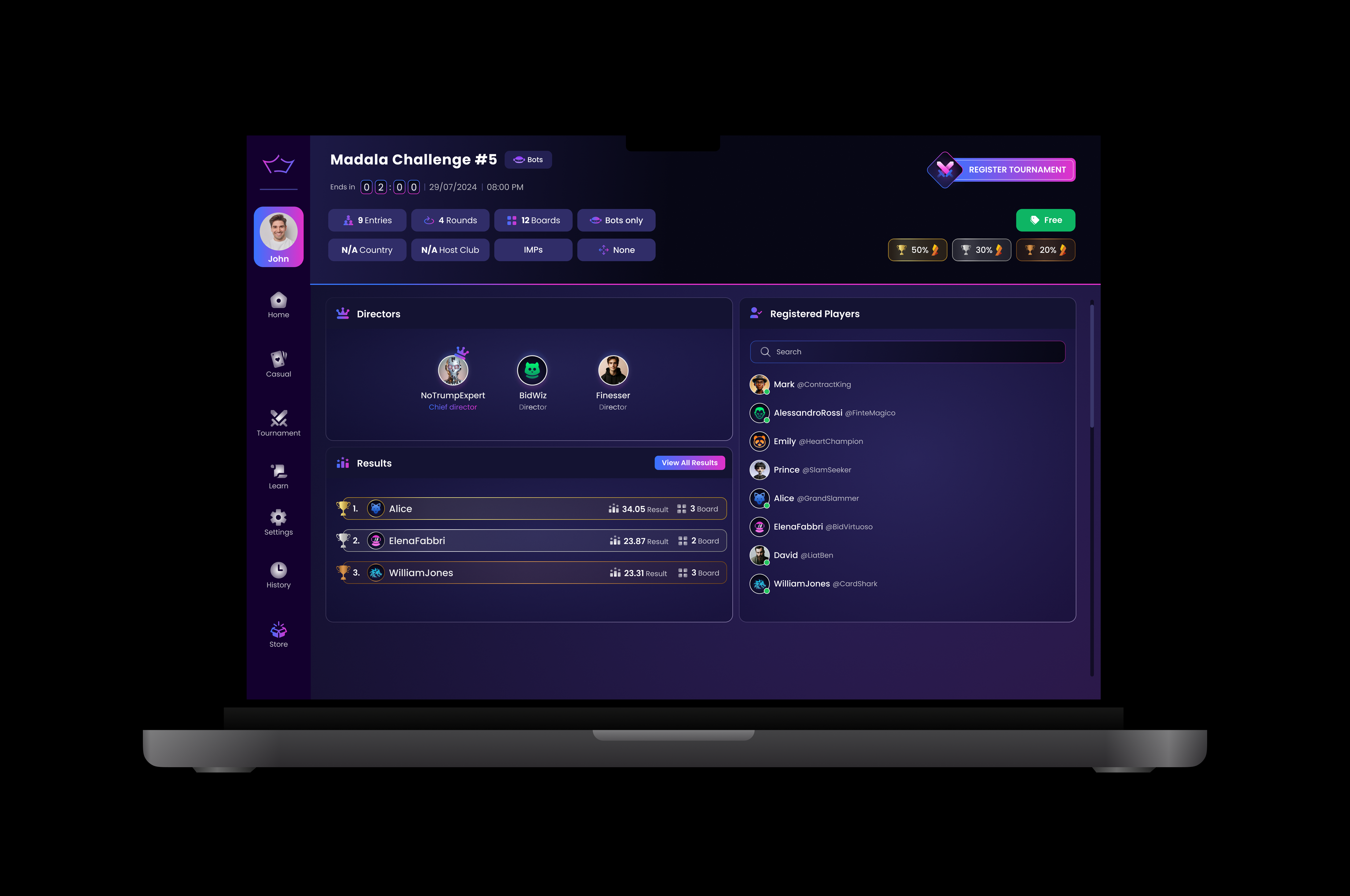 Browse thousands of Tournament Dashboard images for design inspiration | Dribbble