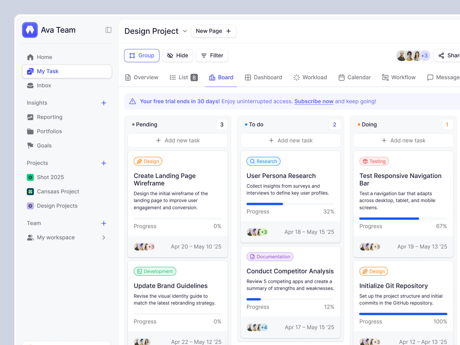 Easytask - Collaborative Task Management Dashboard by Product SAAS for ...