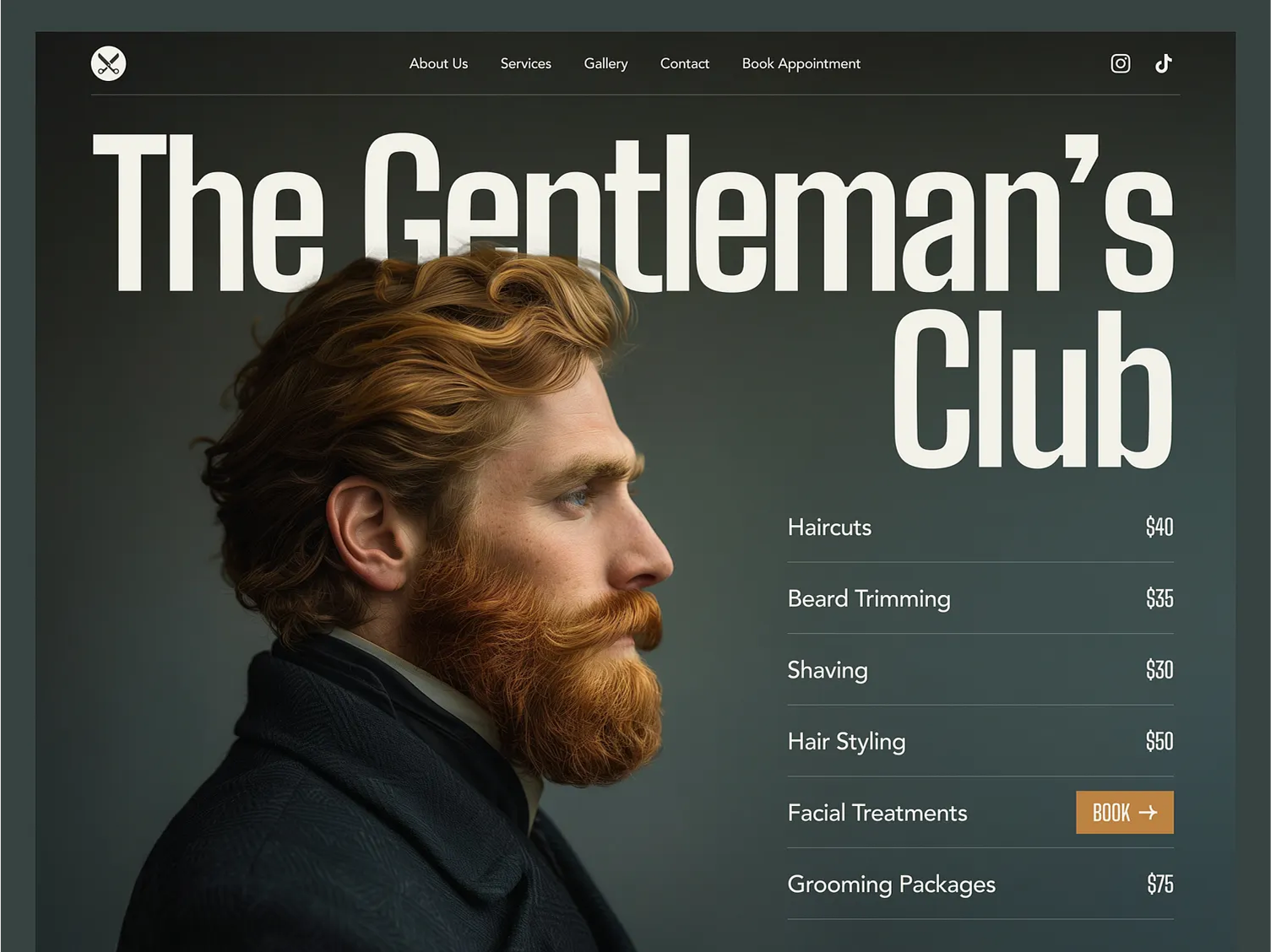 Barbershop Landing Page Design by Ovious.Studio Designs on Dribbble