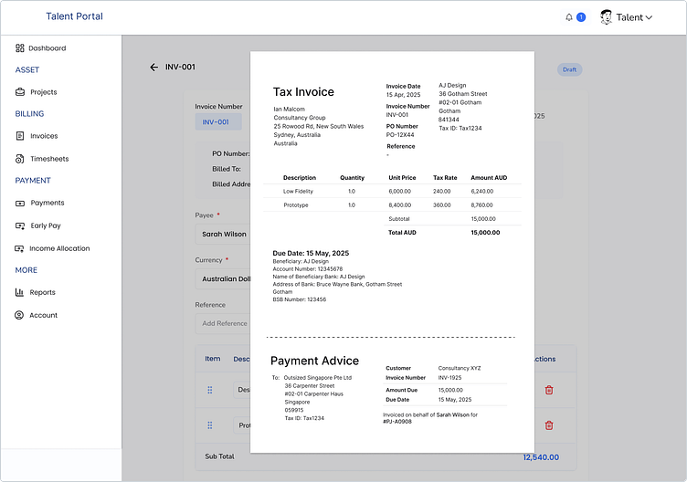 Smart Invoice Generator UI by Amulya Jonnala on Dribbble