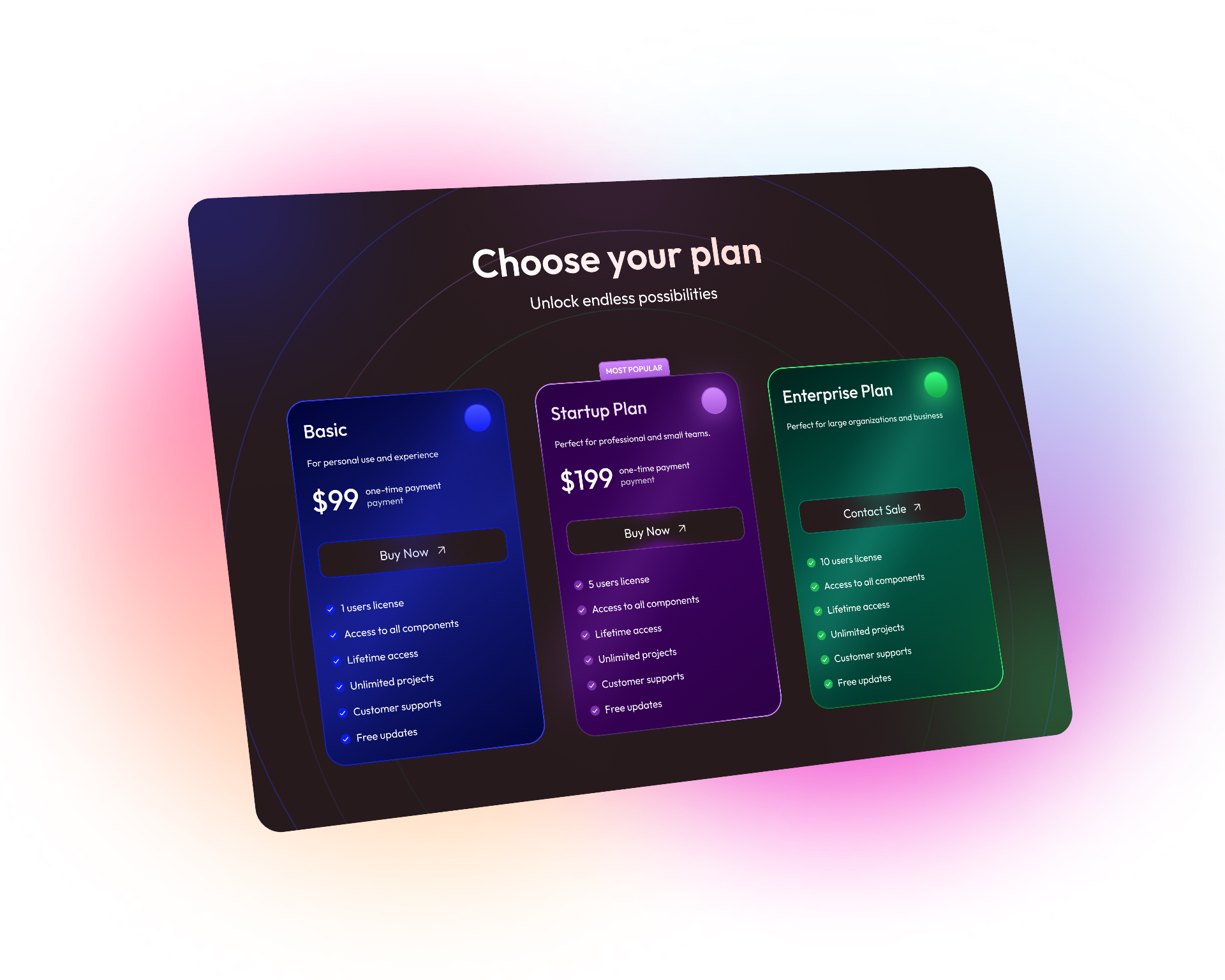 Pricing Page UI – Glassmorphism Plan Cards by Narinder on Dribbble