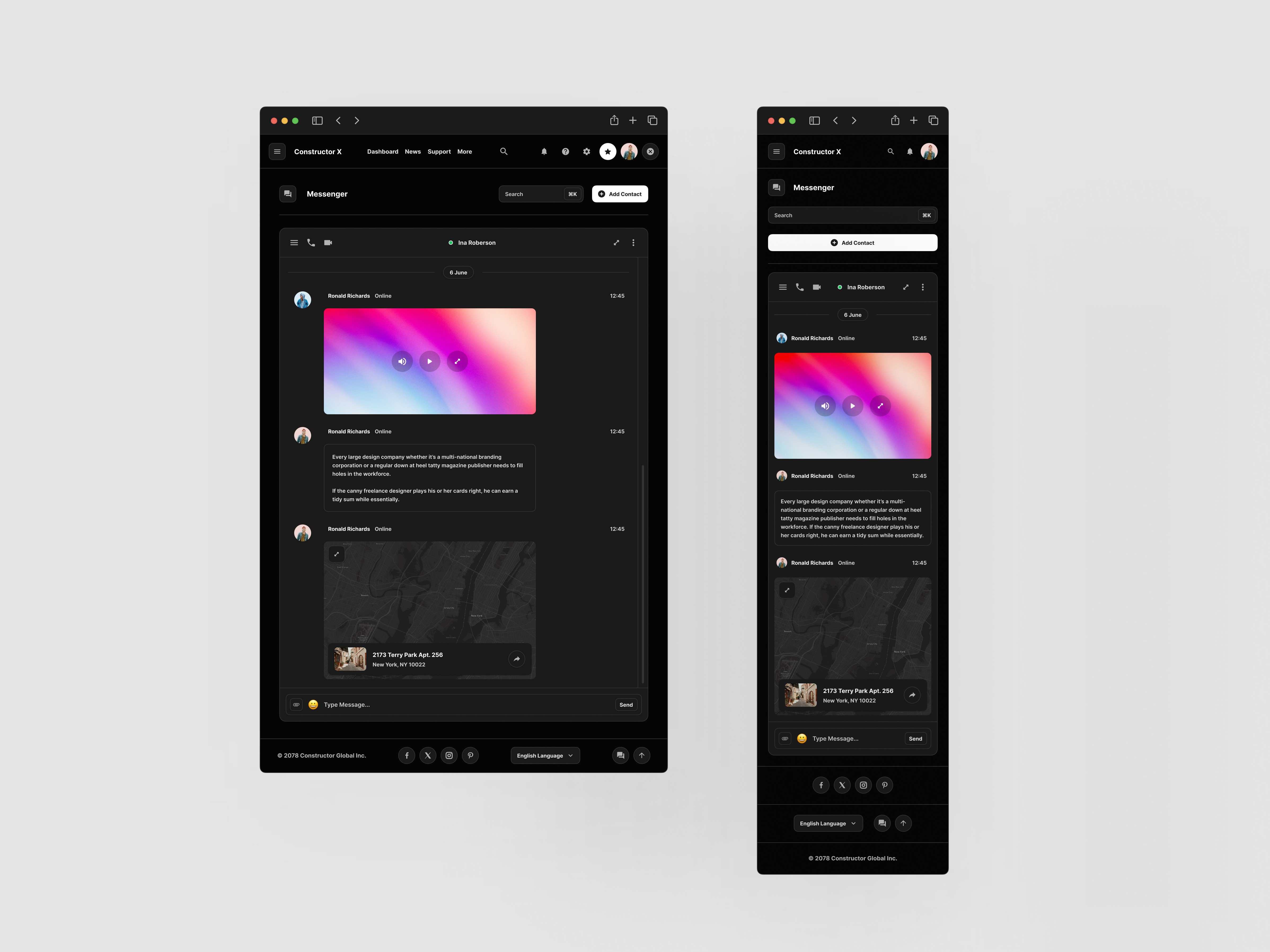 Messenger for Constructor X for Figma by Live Spline one on Dribbble