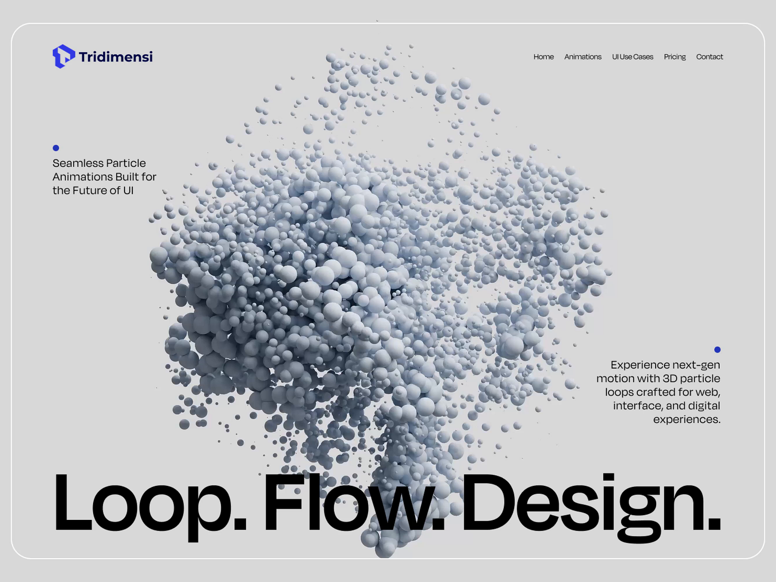 Landing Page Particle Animation by Tridimensi on Dribbble