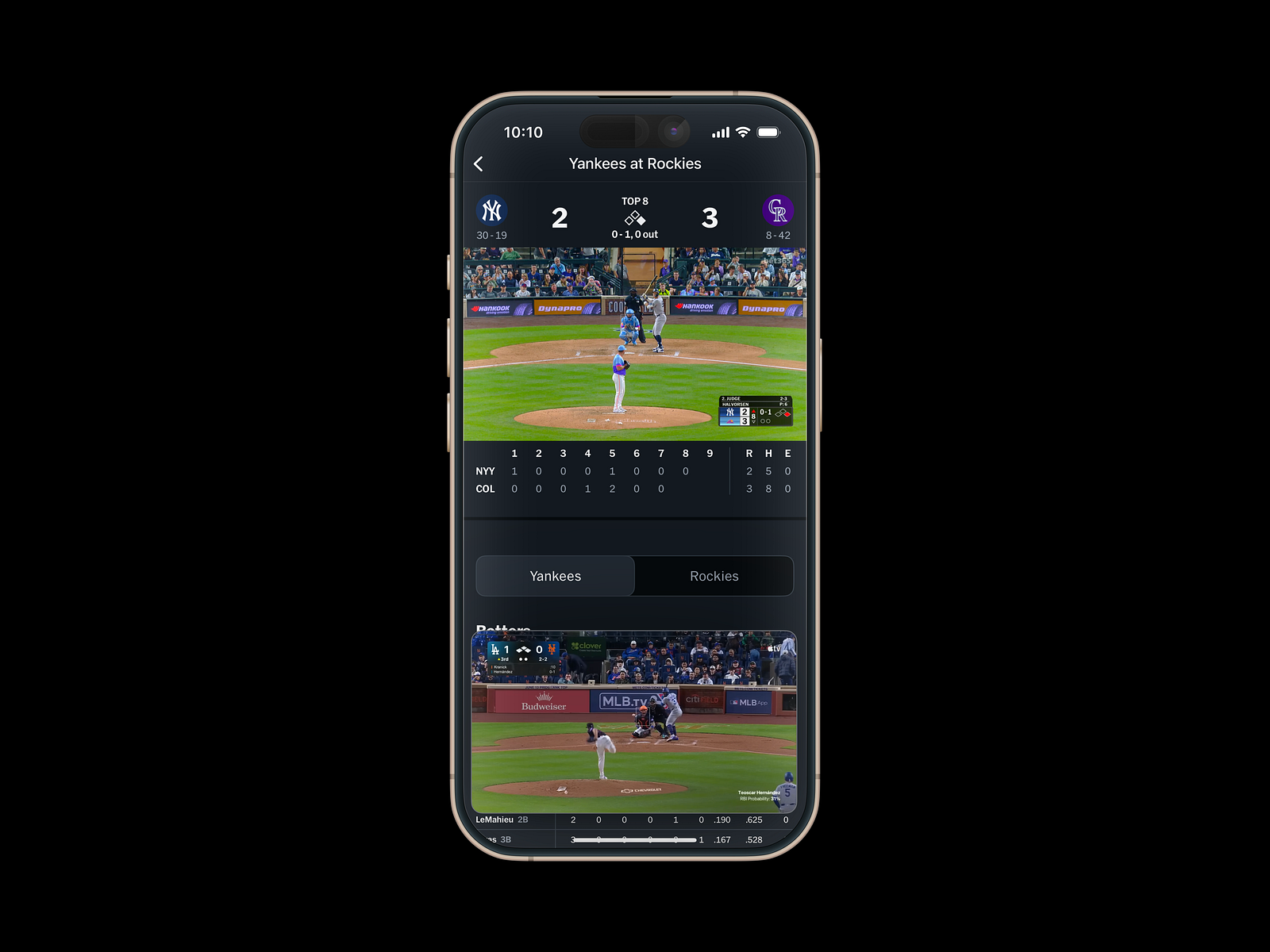 MLB.TV iOS App Multi-Game UX Concept by Max Burnside on Dribbble