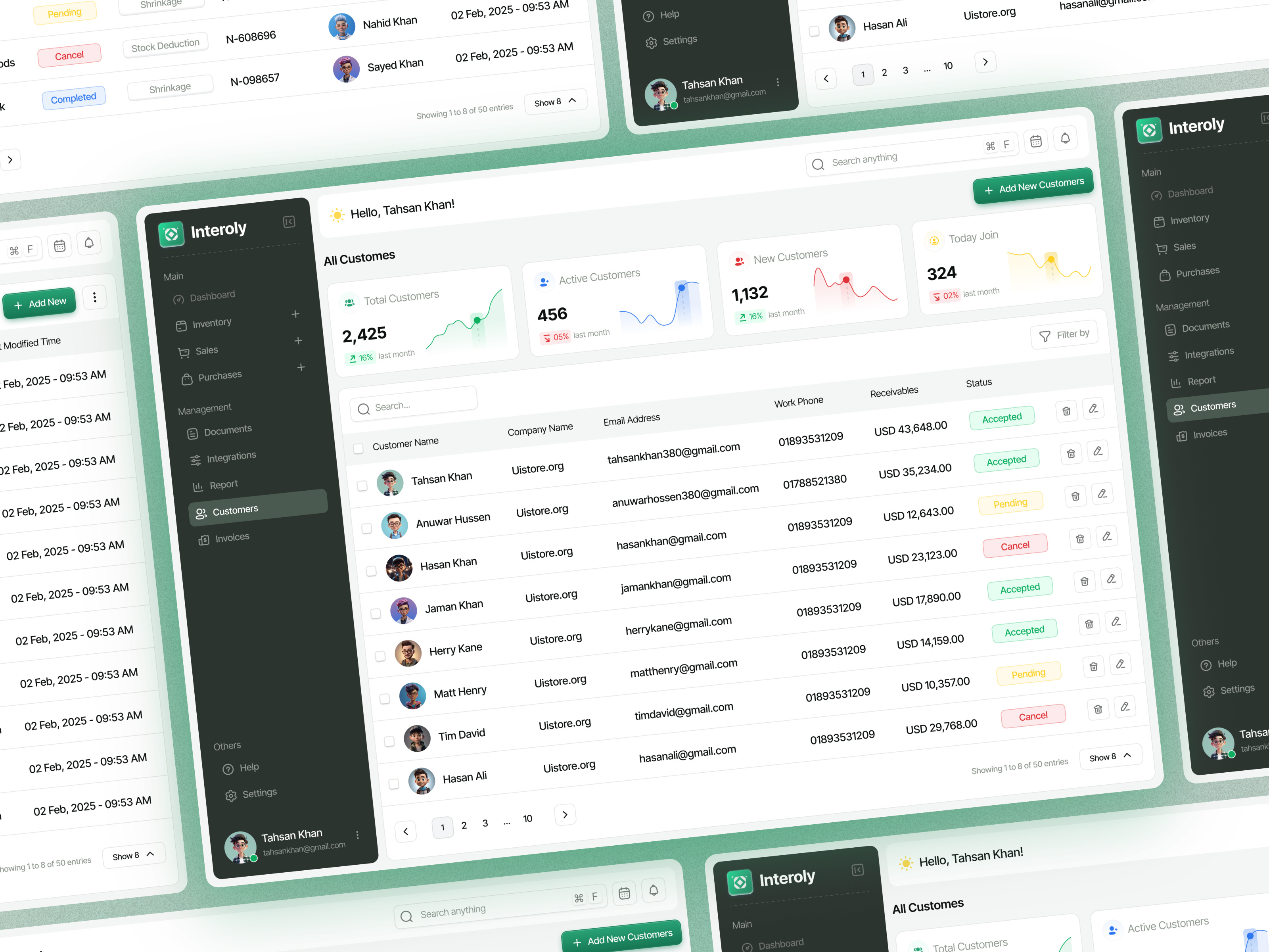 Inventory Management Customers Design by Anuwar Hossen on Dribbble