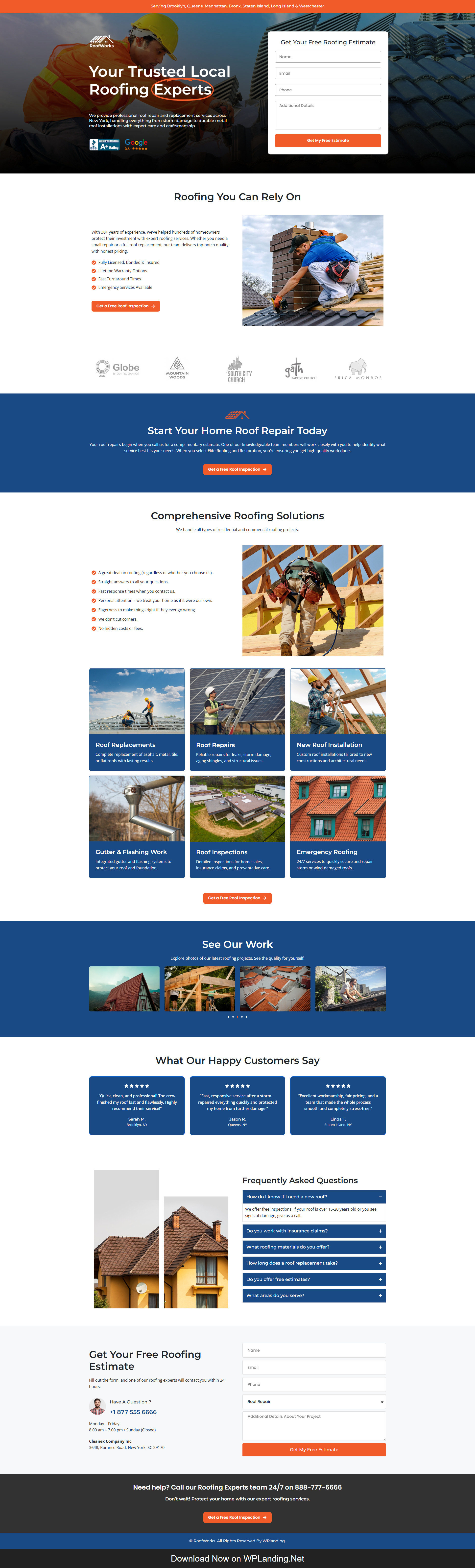 Browse thousands of Roofing Website Template images for design inspiration | Dribbble