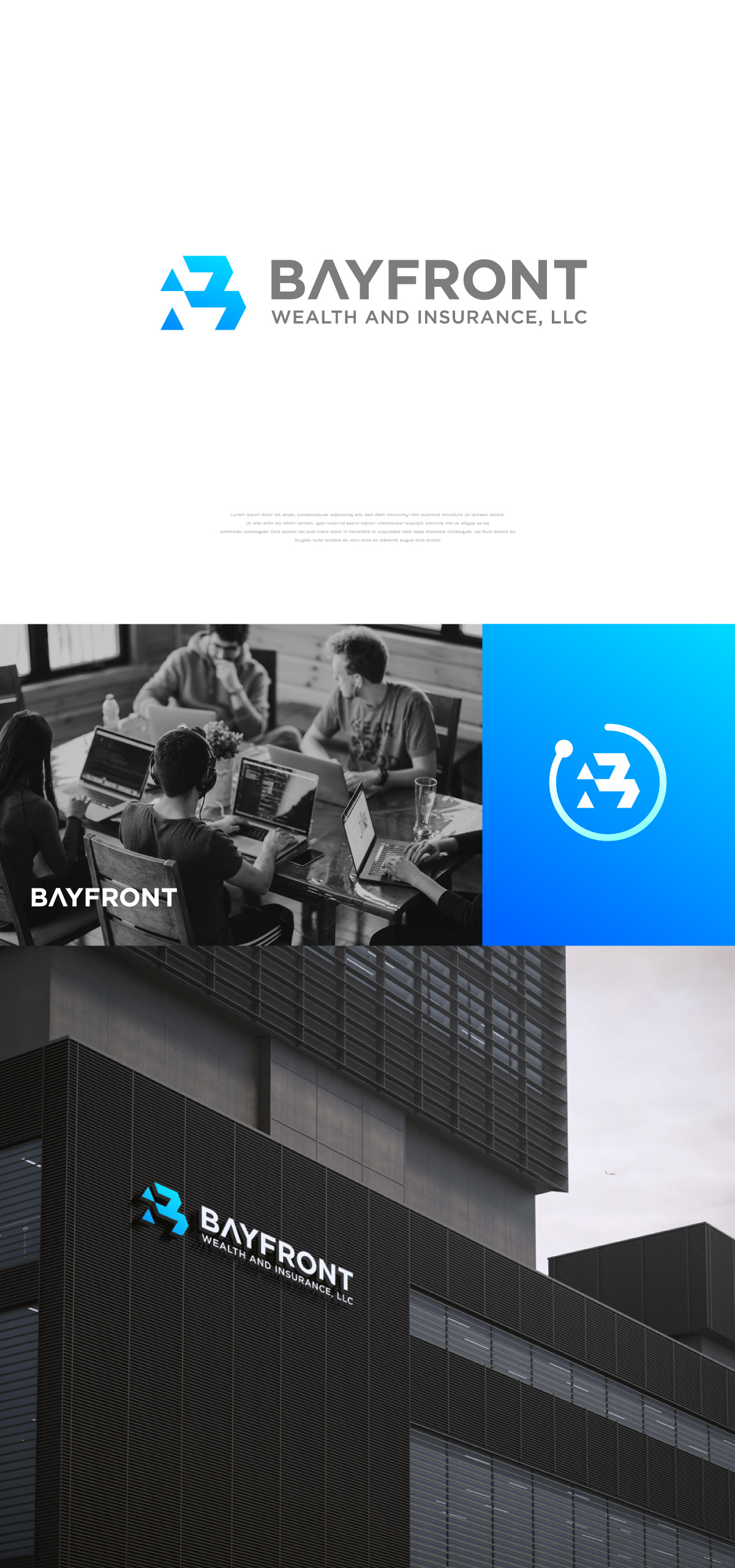 BAYFRONT WEALTH AND INSURANCE, LLC logo by Majeda Khatun on Dribbble