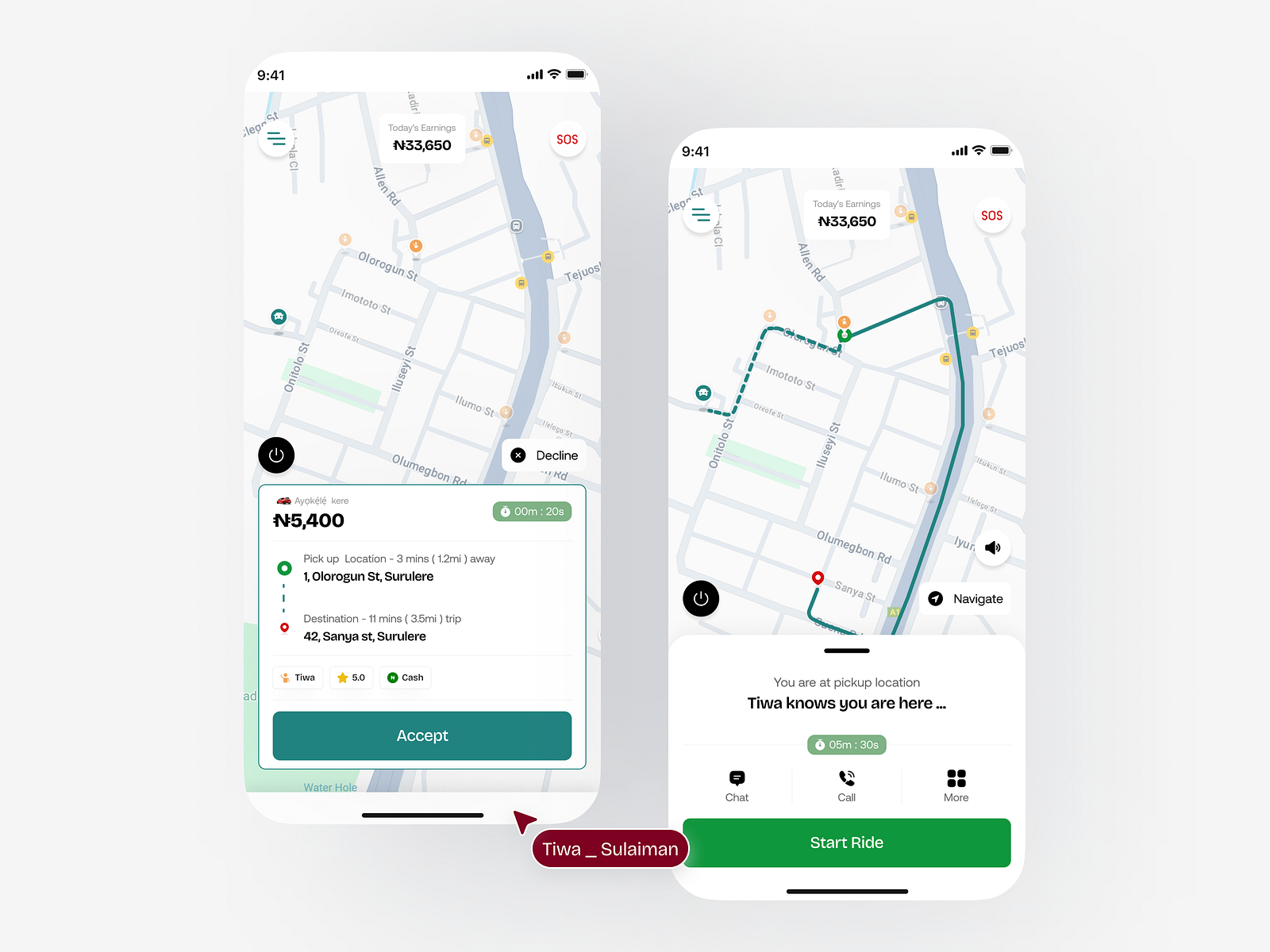 Ayọkẹ́lẹ́ – Driver App UI Concept by Tiwanijesu on Dribbble