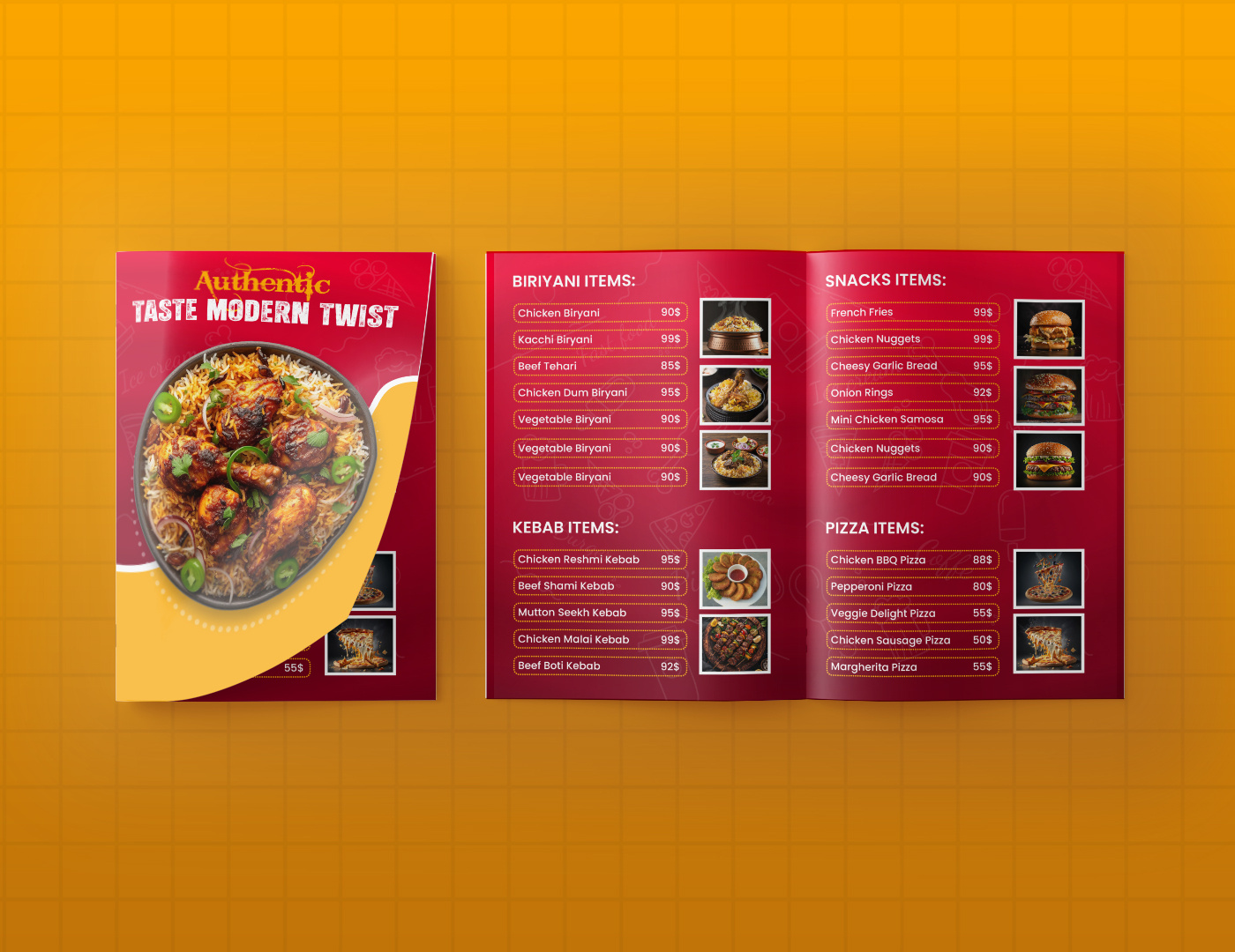 Modern restaurant menu design by Ashraful Islam on Dribbble