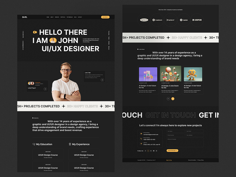 Drift - Personal Portfolio/CV Figma Template by Azijul Asif on Dribbble