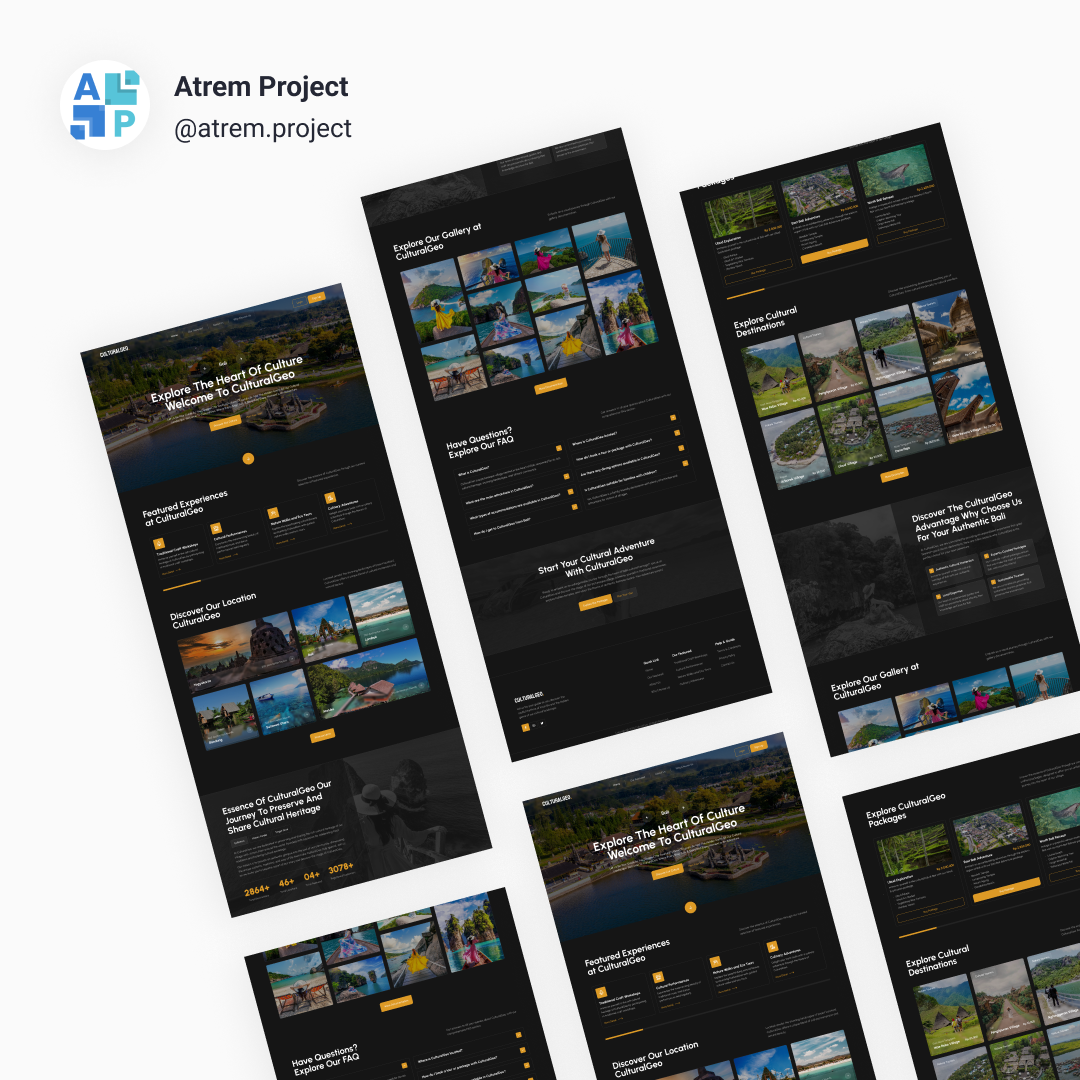 CulturalGeo Landing Page Tourism Village by Atrem Project on Dribbble