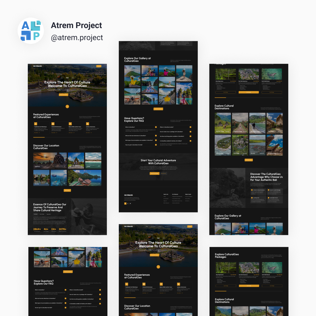 CulturalGeo Landing Page Tourism Village by Atrem Project on Dribbble
